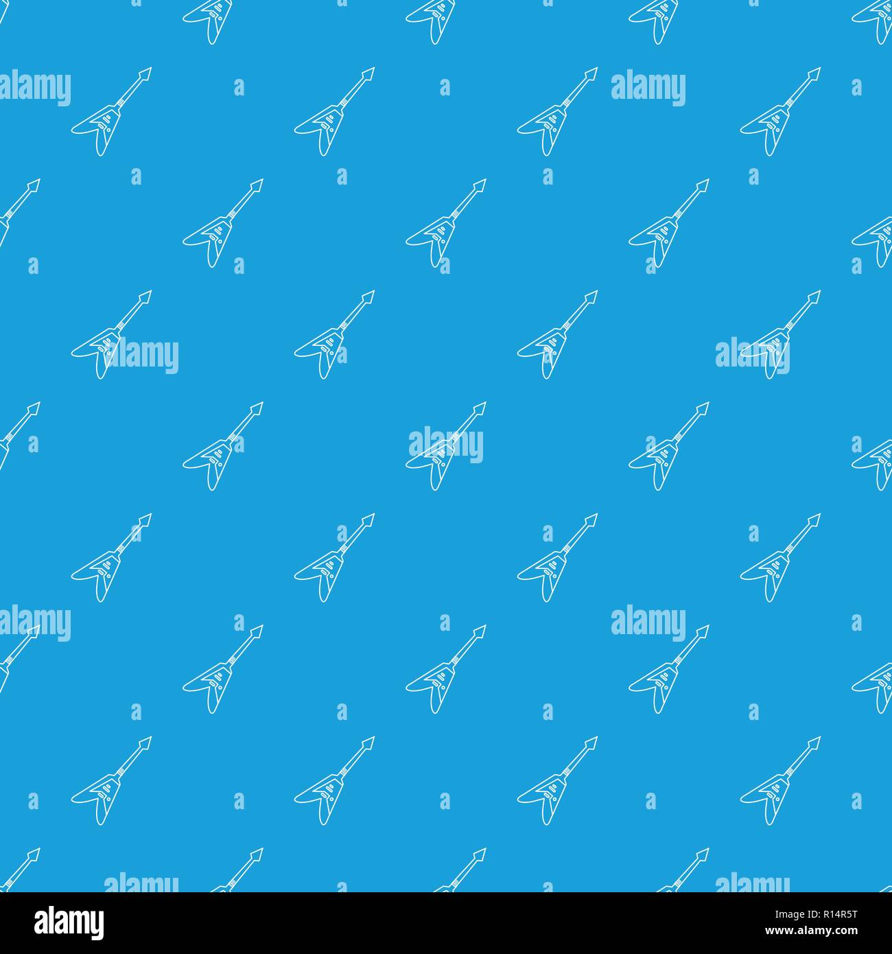 Electric guitar pattern vector seamless blue Stock Vector Image & Art ...