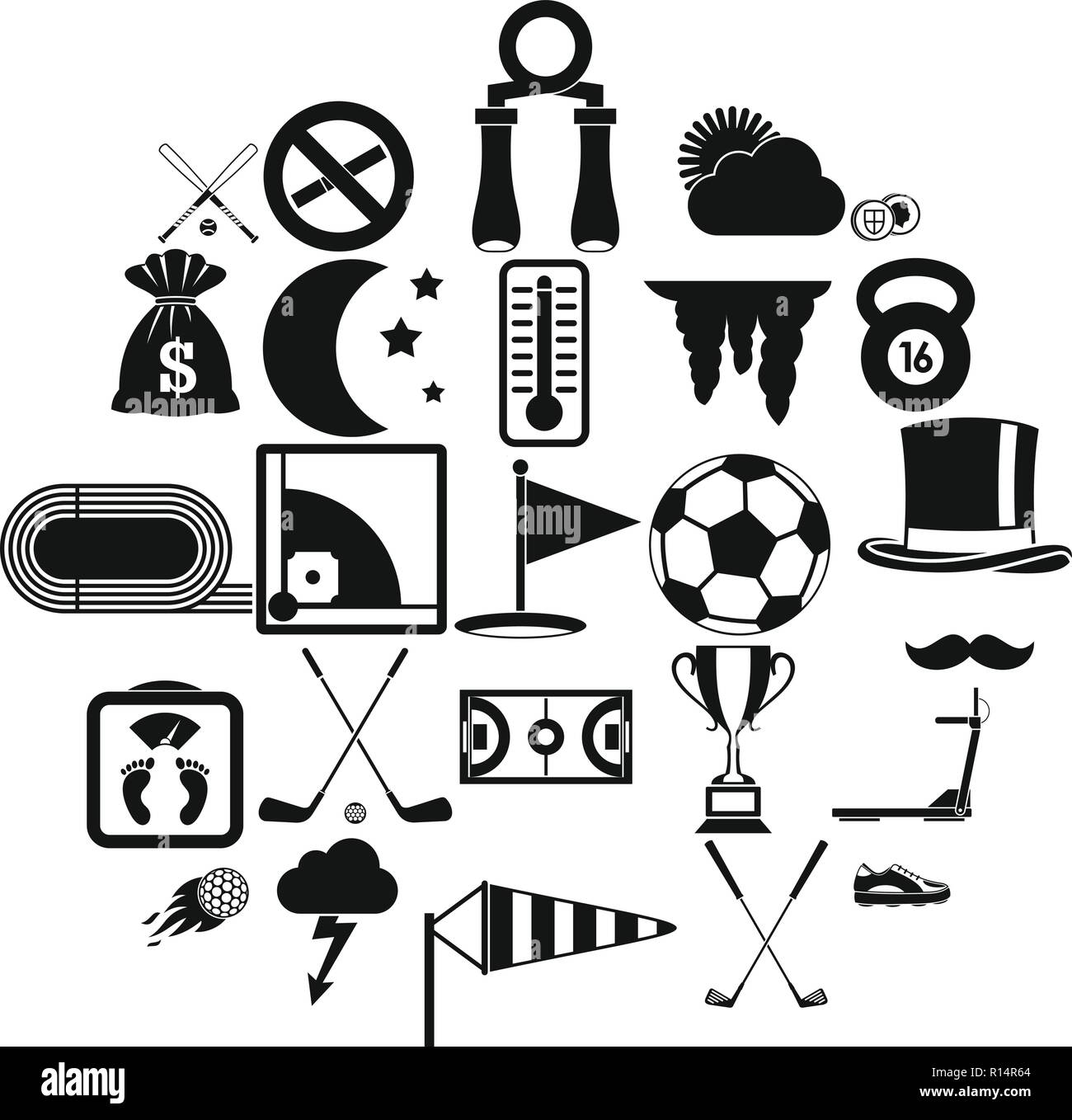 Playing golf icons set, simple style Stock Vector Image & Art - Alamy