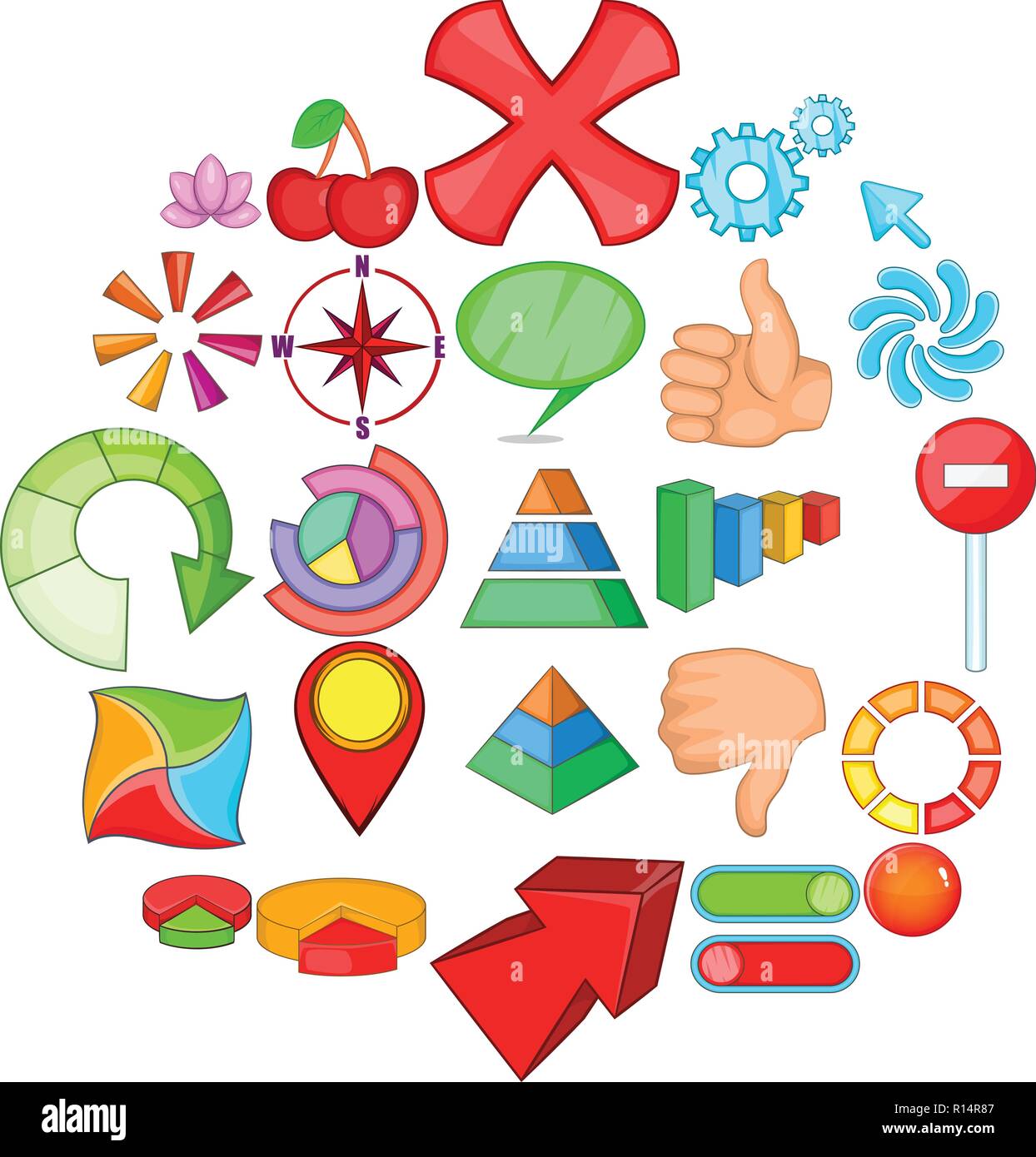 Arrow icons set, cartoon style Stock Vector Image & Art - Alamy