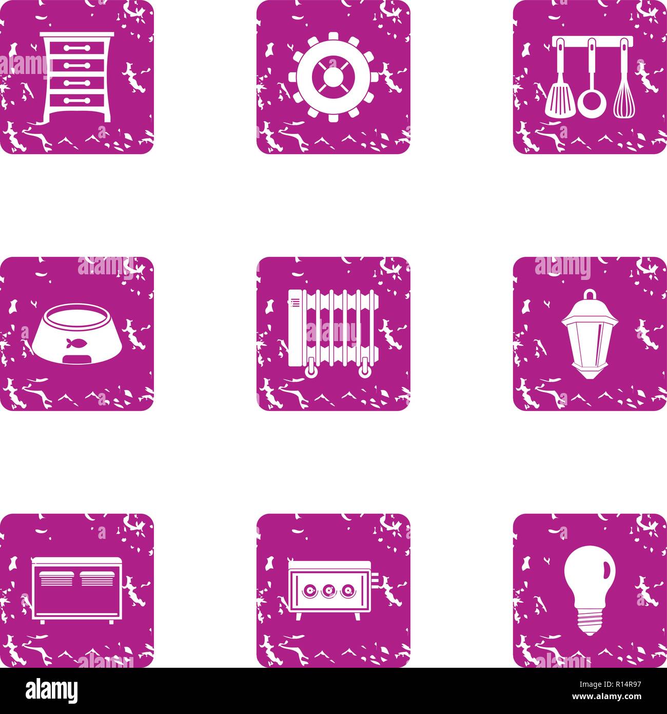 Designer kitchen icons set, grunge style Stock Vector Image & Art - Alamy