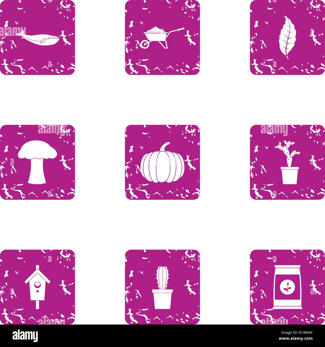 Private land icons set, grunge style Stock Vector Image & Art - Alamy