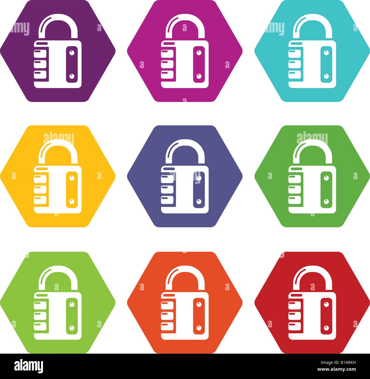 Lock system icons set 9 vector Stock Vector Image & Art - Alamy