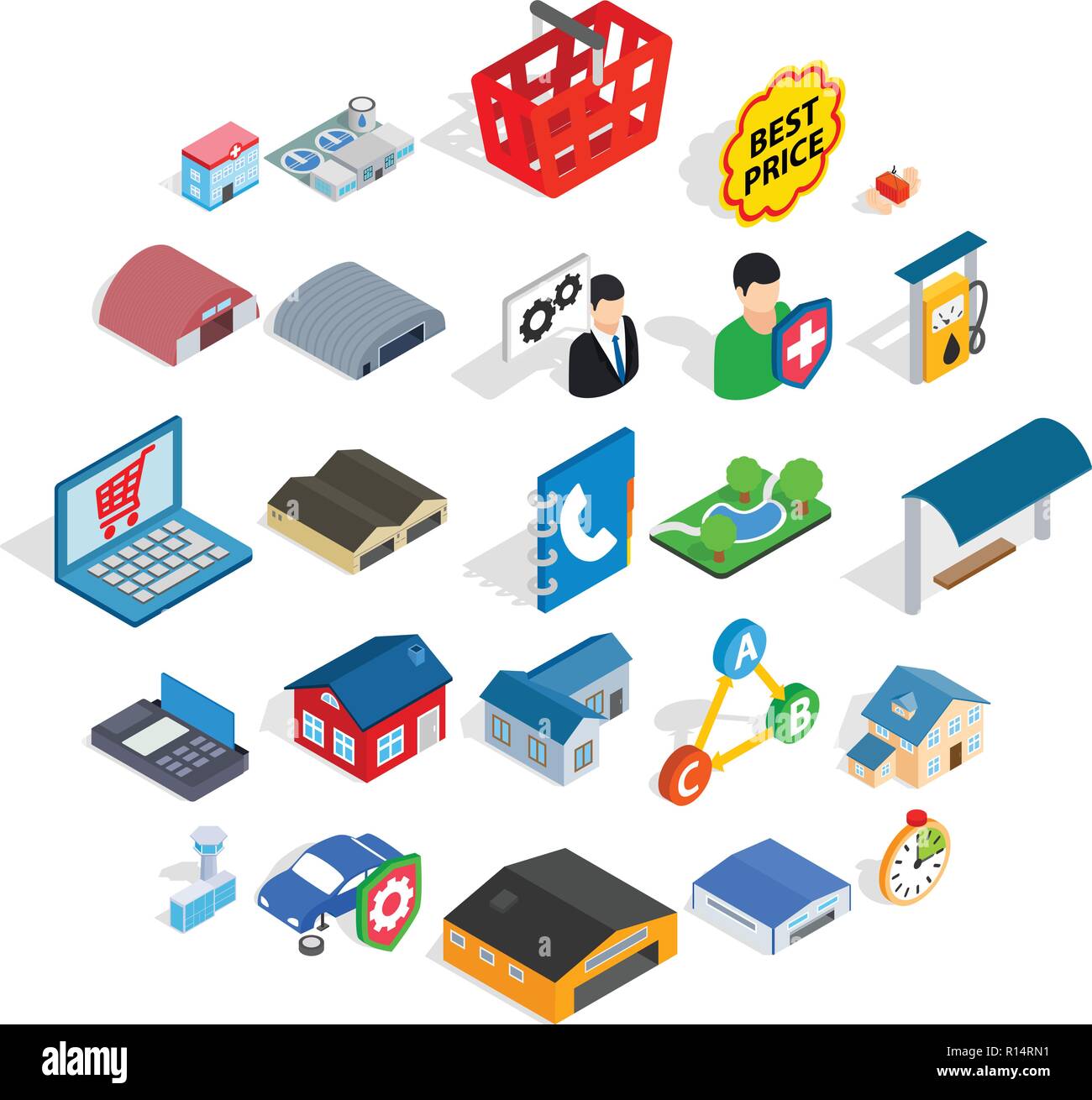 Shed icons set, isometric style Stock Vector Image & Art - Alamy
