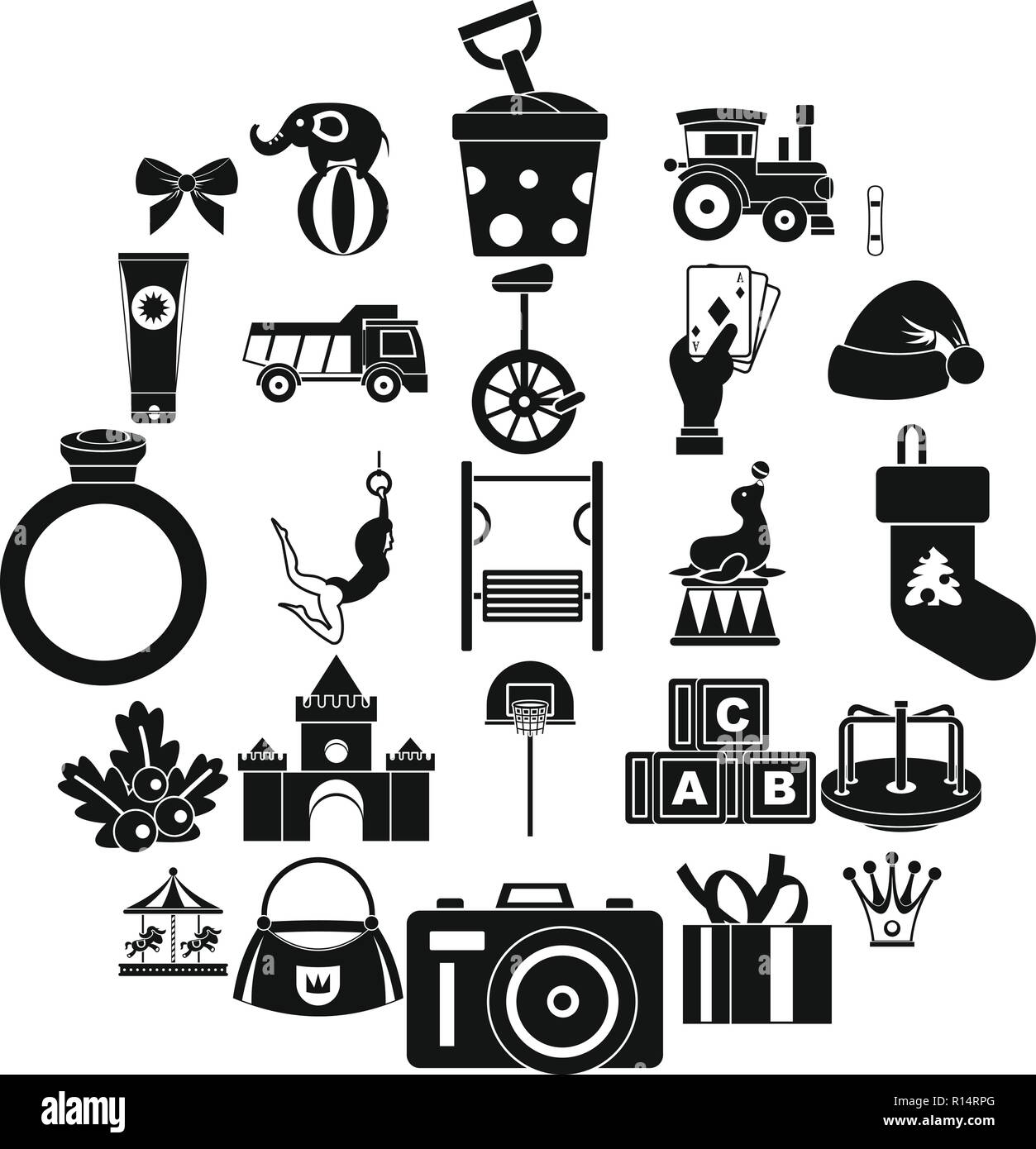 Kids time icons set, simple style Stock Vector Image & Art - Alamy