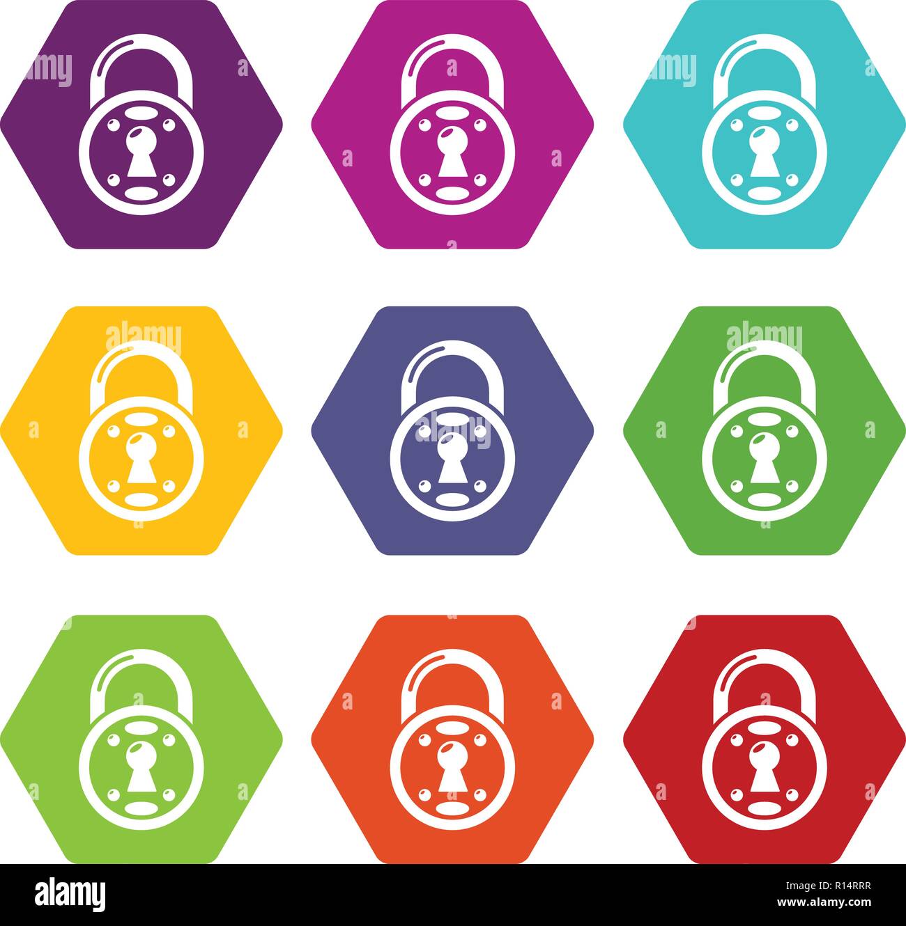 Lock icons set 9 vector Stock Vector Image & Art - Alamy