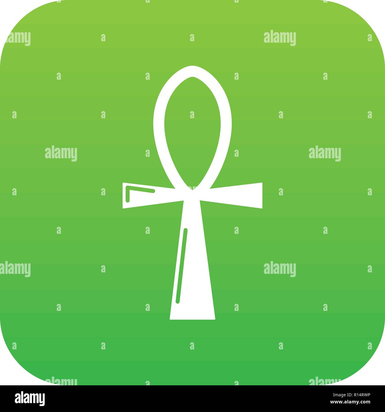 Ancient egyptian cross ankh icon green vector Stock Vector Image & Art ...
