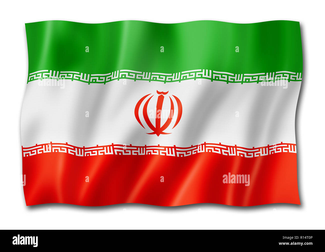 Iran flag, three dimensional render, isolated on white Stock Photo - Alamy