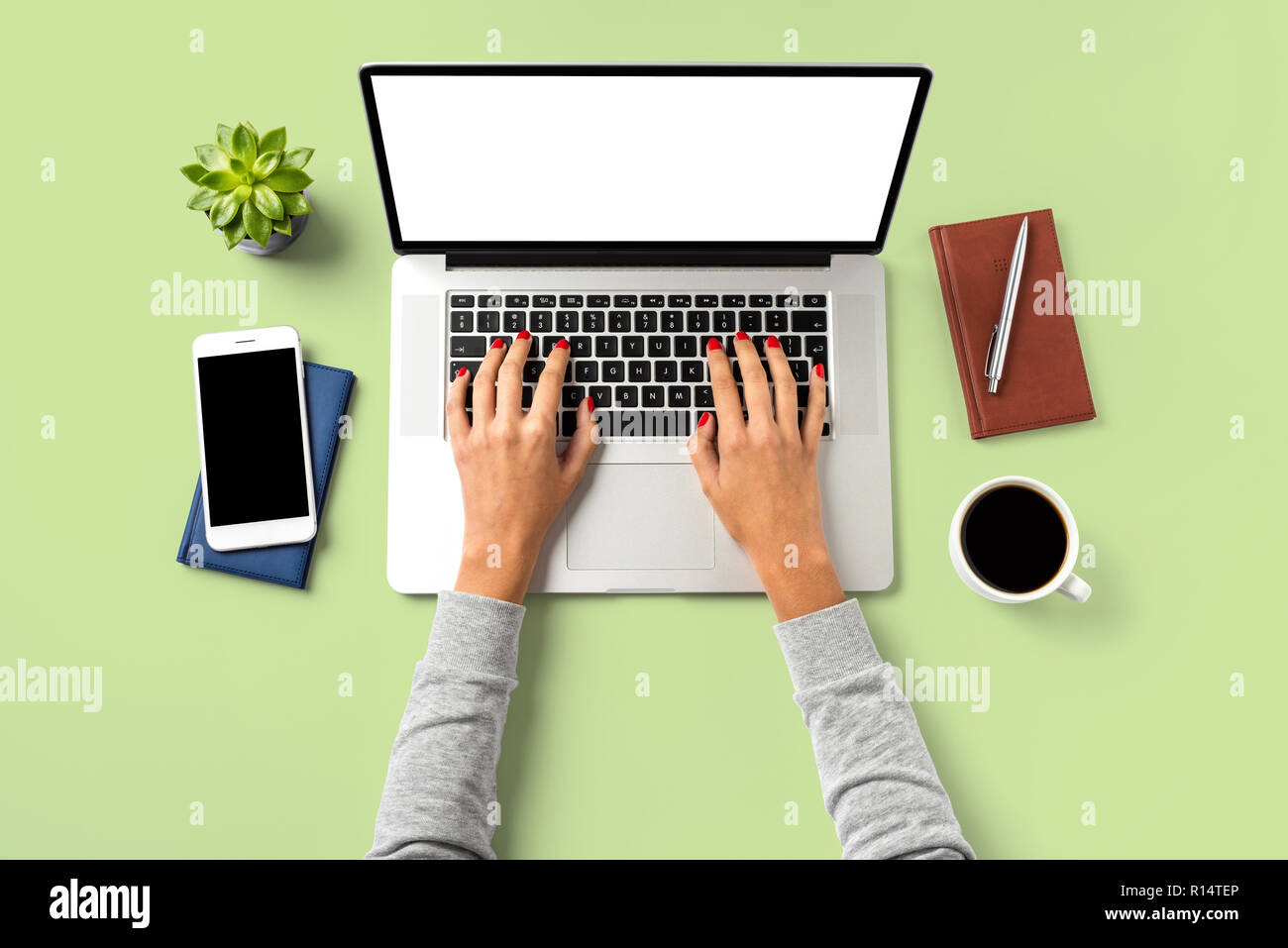 Office desktop with copy space Stock Photo - Alamy