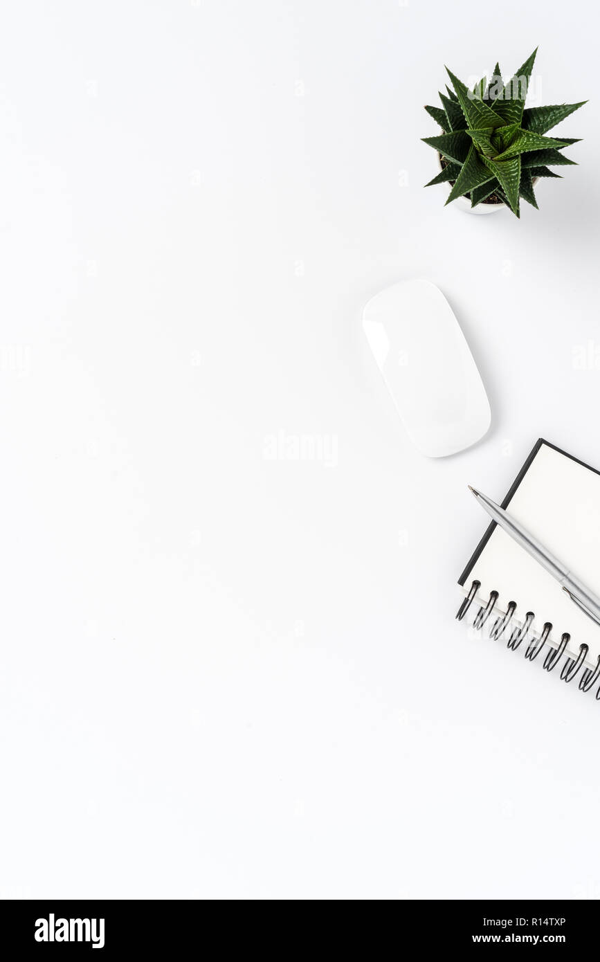 Elegant office desktop. Top view Stock Photo - Alamy