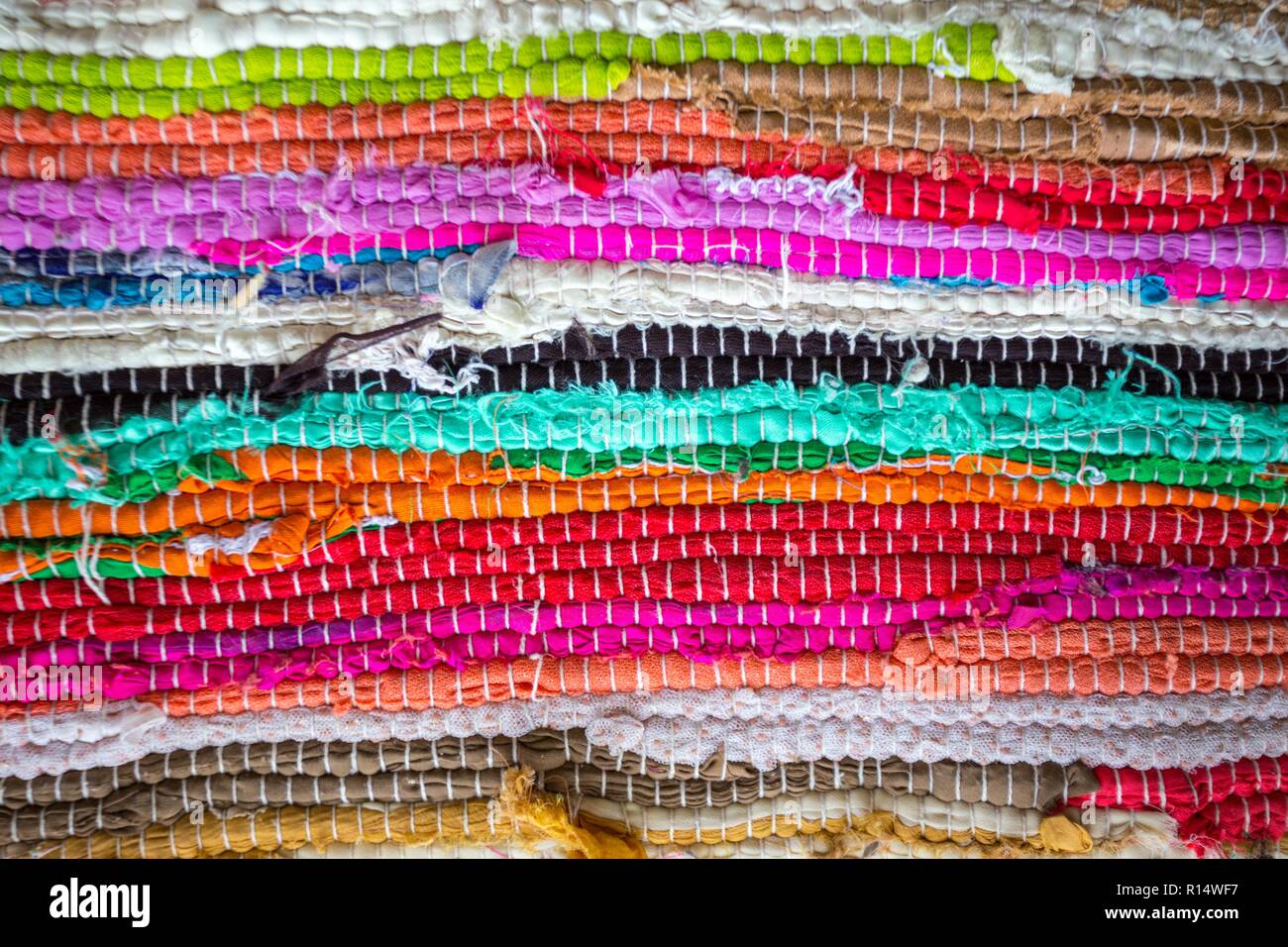 brazil textiles souvenir, background of bright Brazilian rugs Stock ...