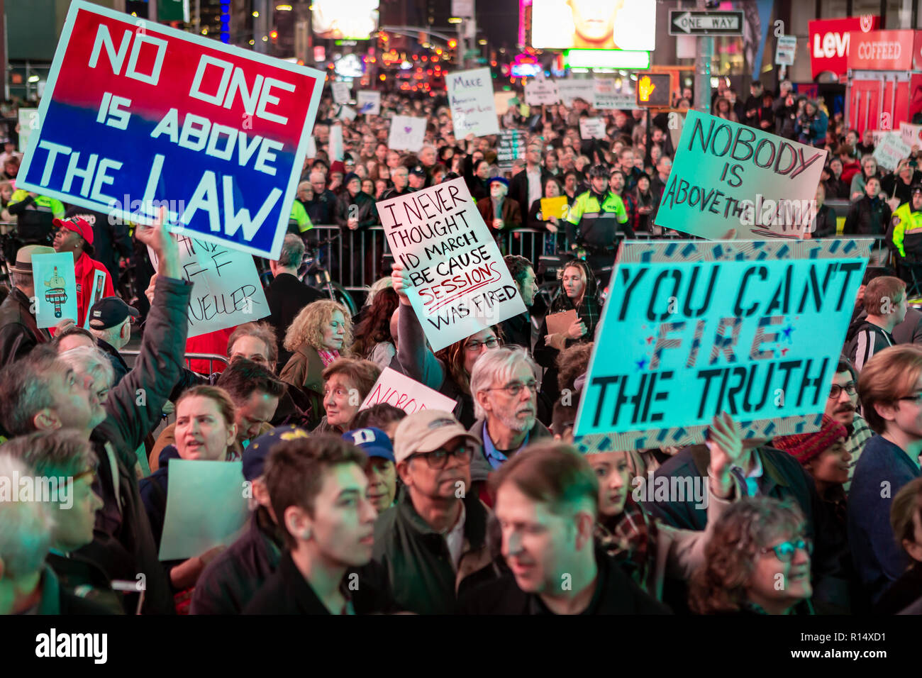 Thousands seen gathered at Times Square, the crowd grew to over 6000 ...