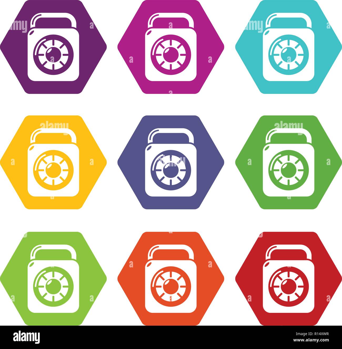 Lock element icons set 9 vector Stock Vector Image & Art - Alamy