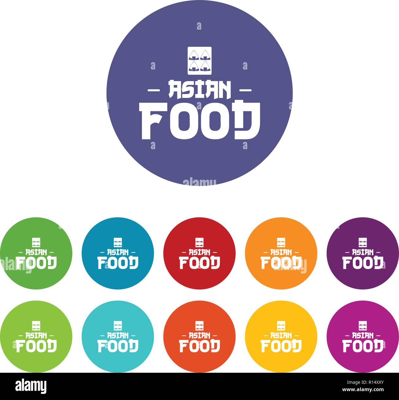 Menu asian food icons set vector color Stock Vector Image & Art - Alamy