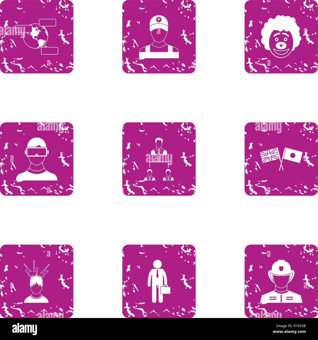 Droll icons set, grunge style Stock Vector Image & Art - Alamy
