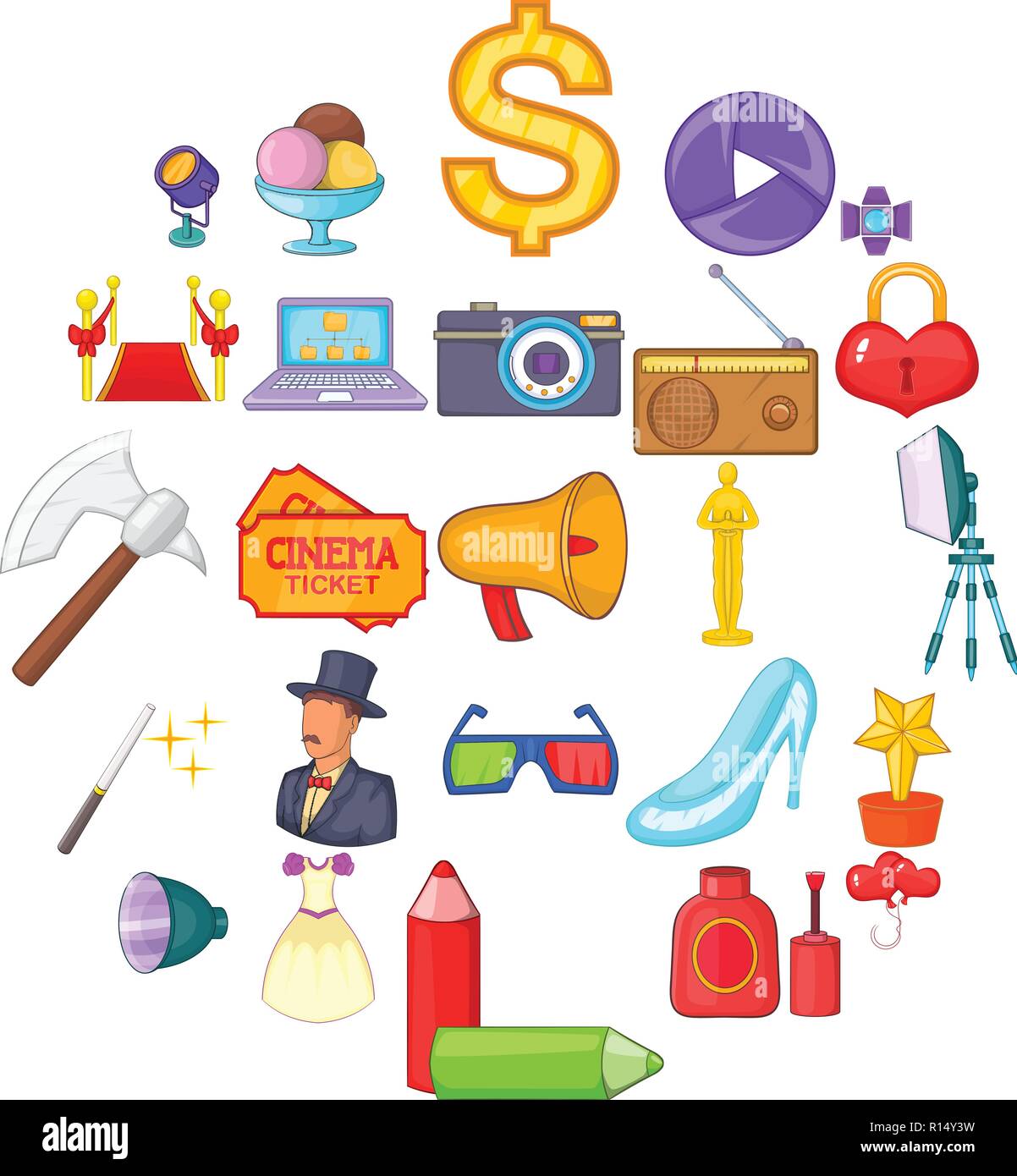 Free time icons set, cartoon style Stock Vector Image & Art - Alamy