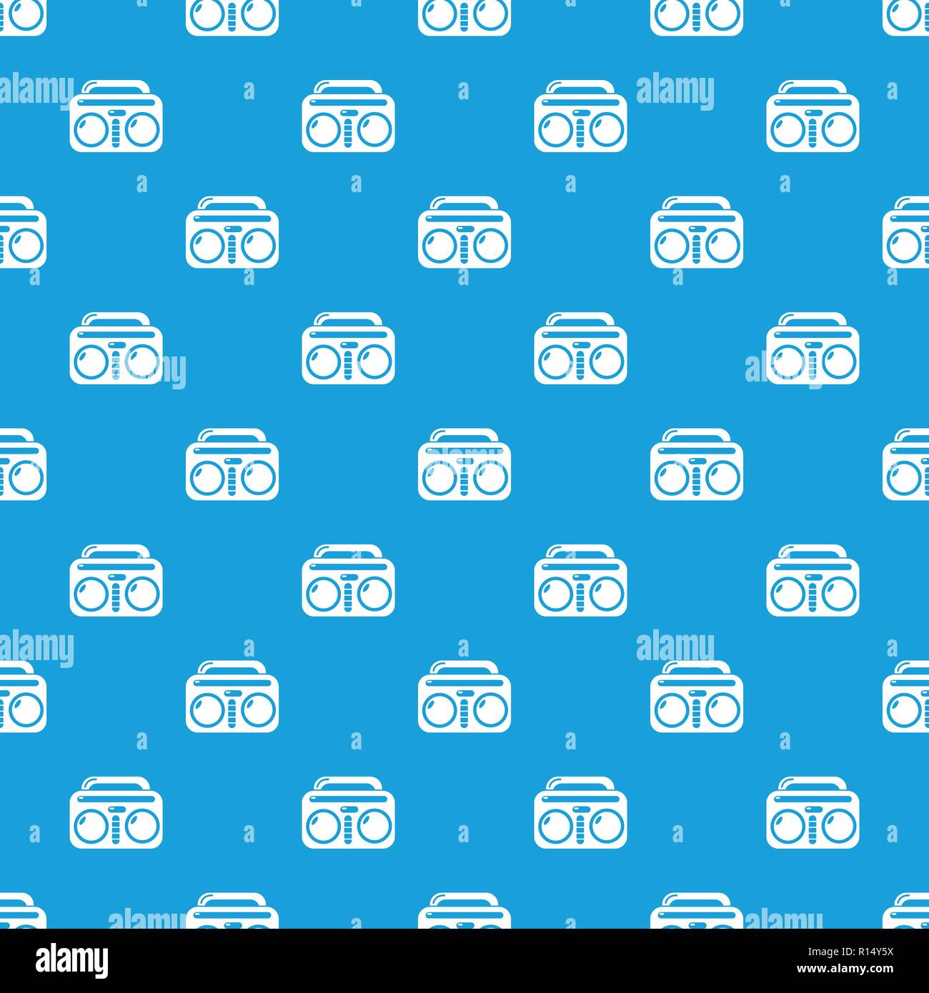 Vintage boombox pattern vector seamless blue Stock Vector Image & Art ...