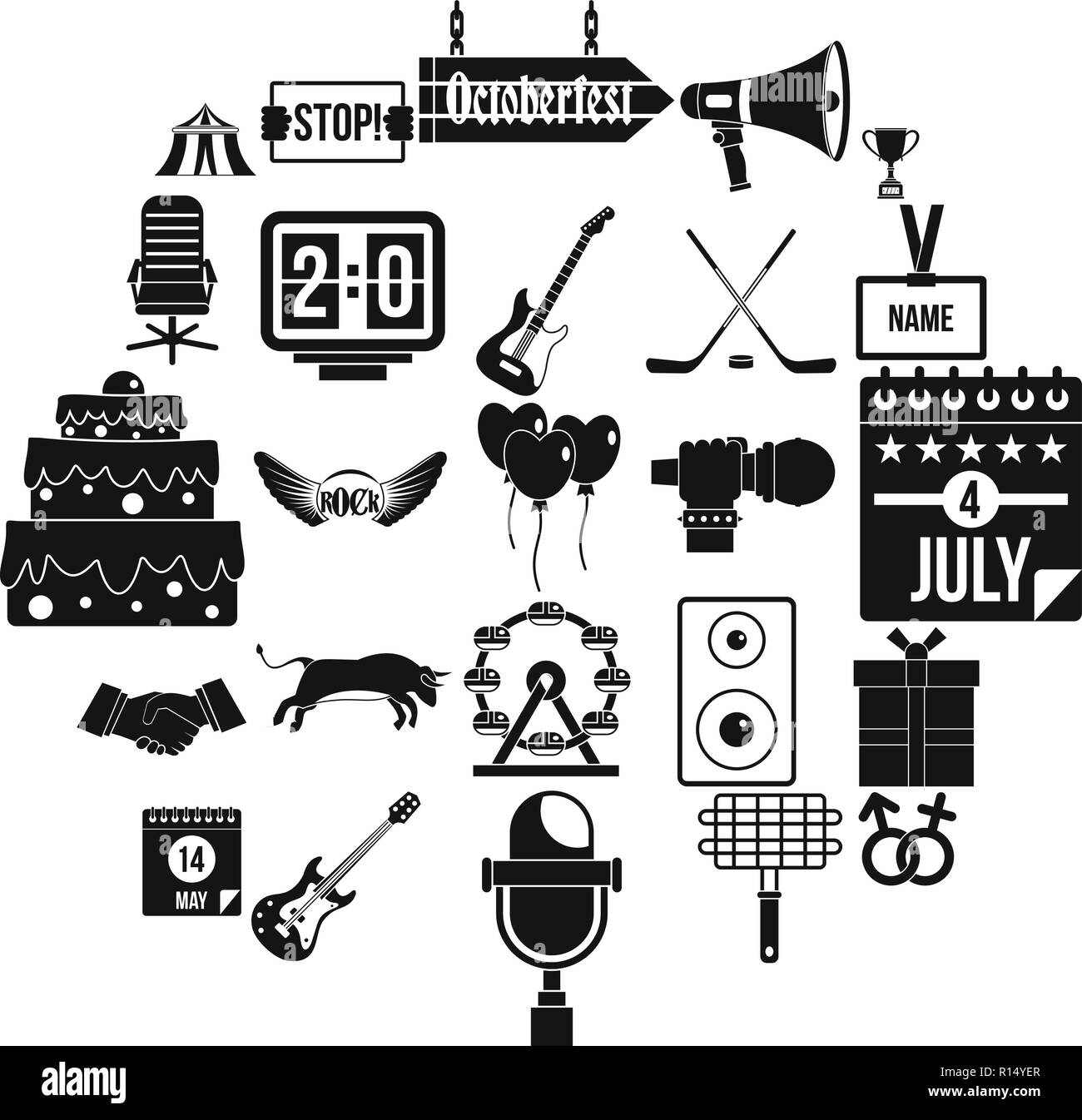 Event icons set, simple style Stock Vector Image & Art - Alamy