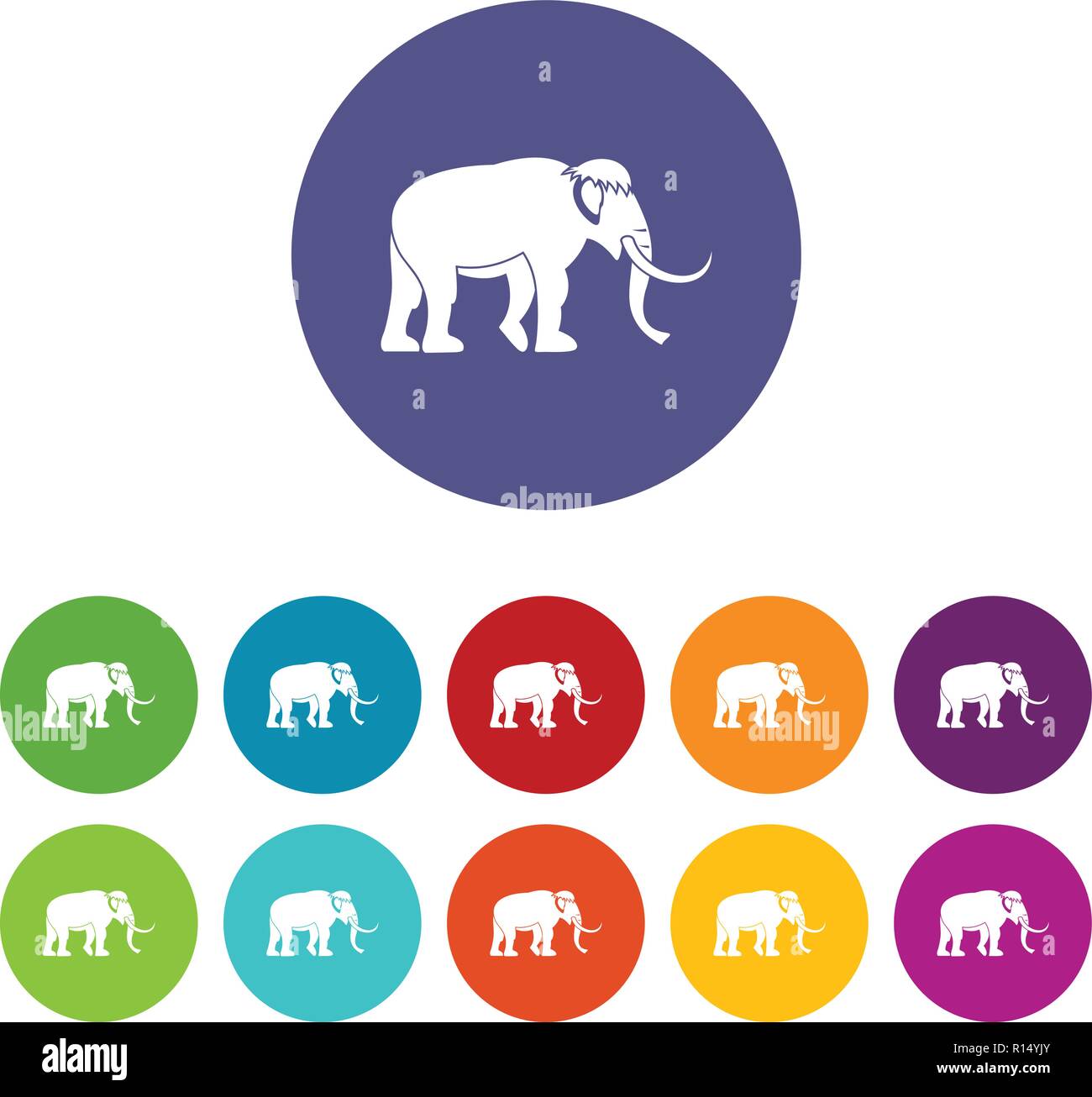 Mammoth icons set vector color Stock Vector Image & Art - Alamy