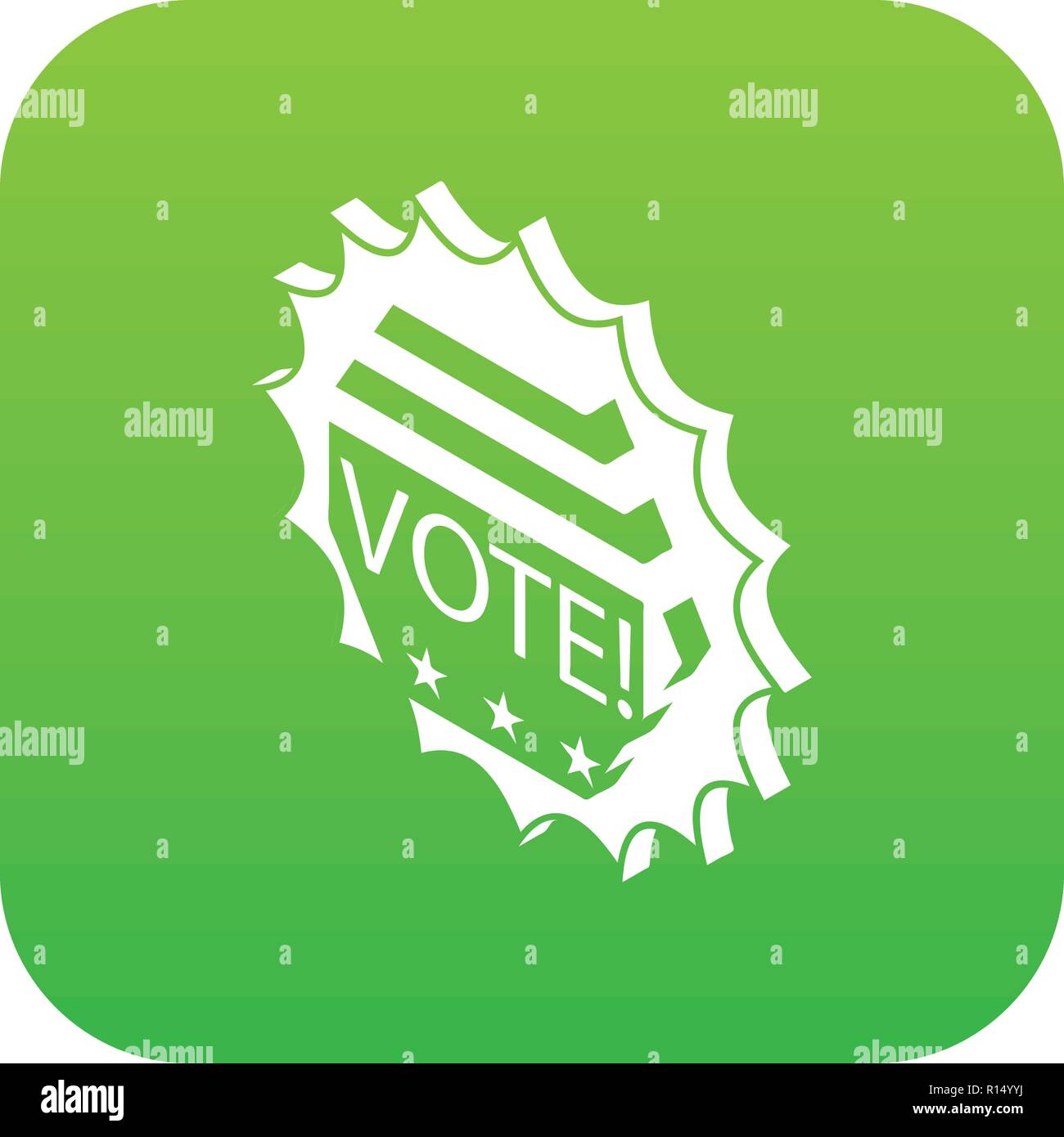 Vote emblem icon green vector Stock Vector Image & Art - Alamy
