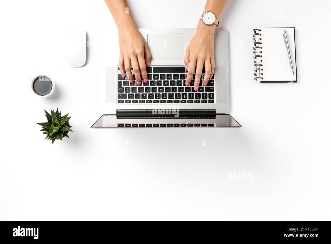 Office woman computer Cut Out Stock Images & Pictures - Alamy