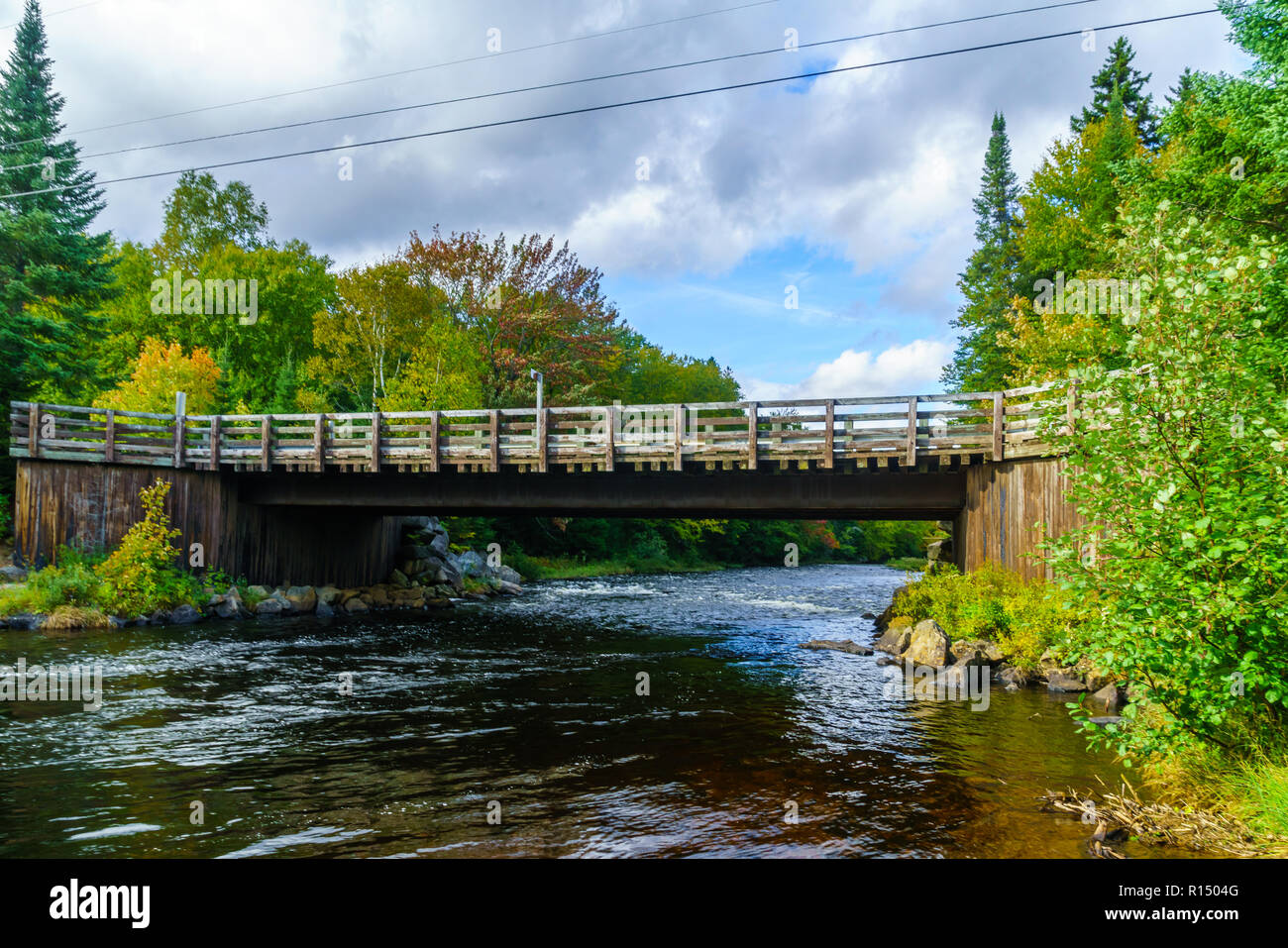 View of the Diable (Devil) River, in Mont Tremblant National Park ...