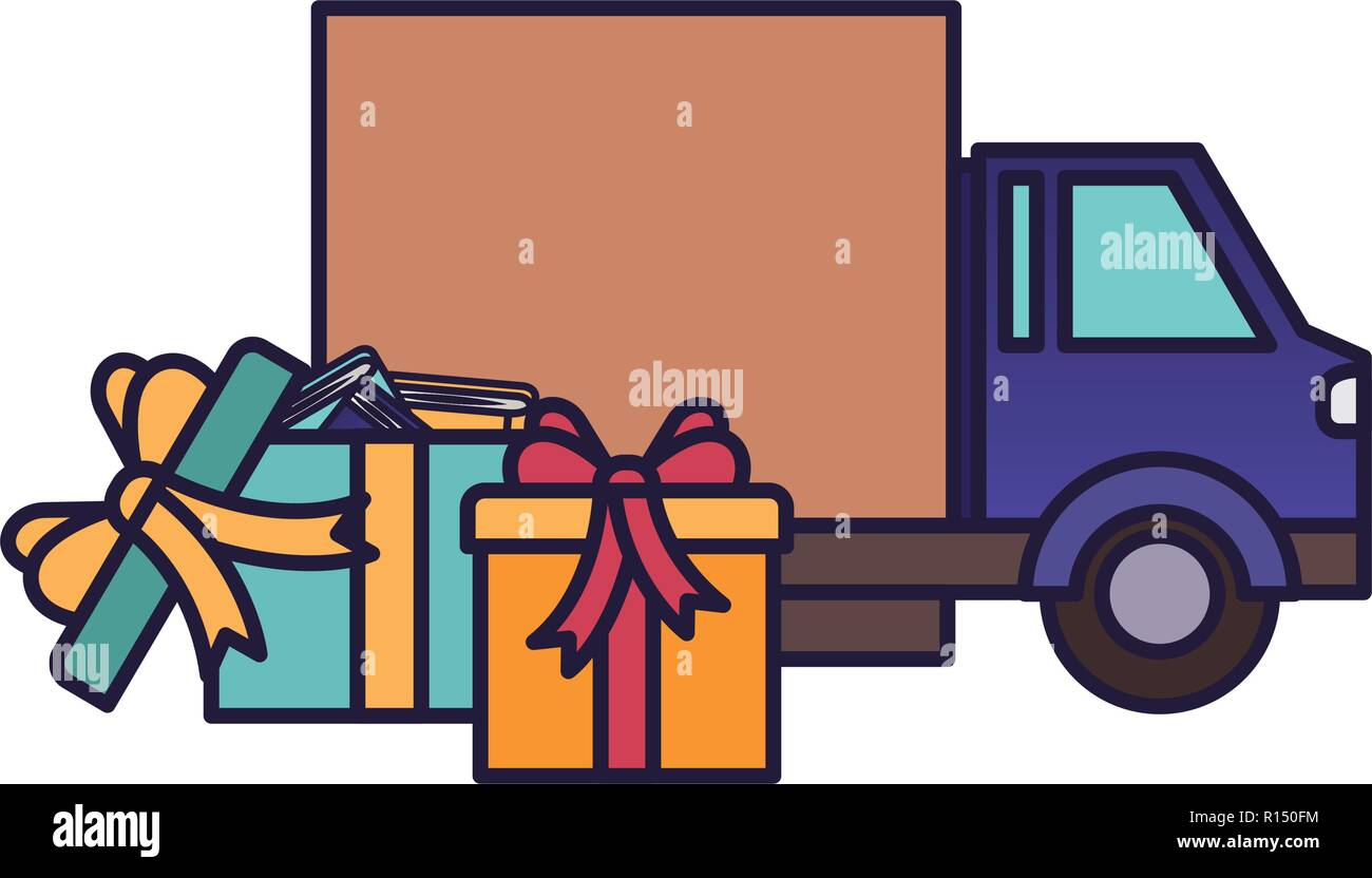 delivery car with gifts Stock Vector Image & Art - Alamy
