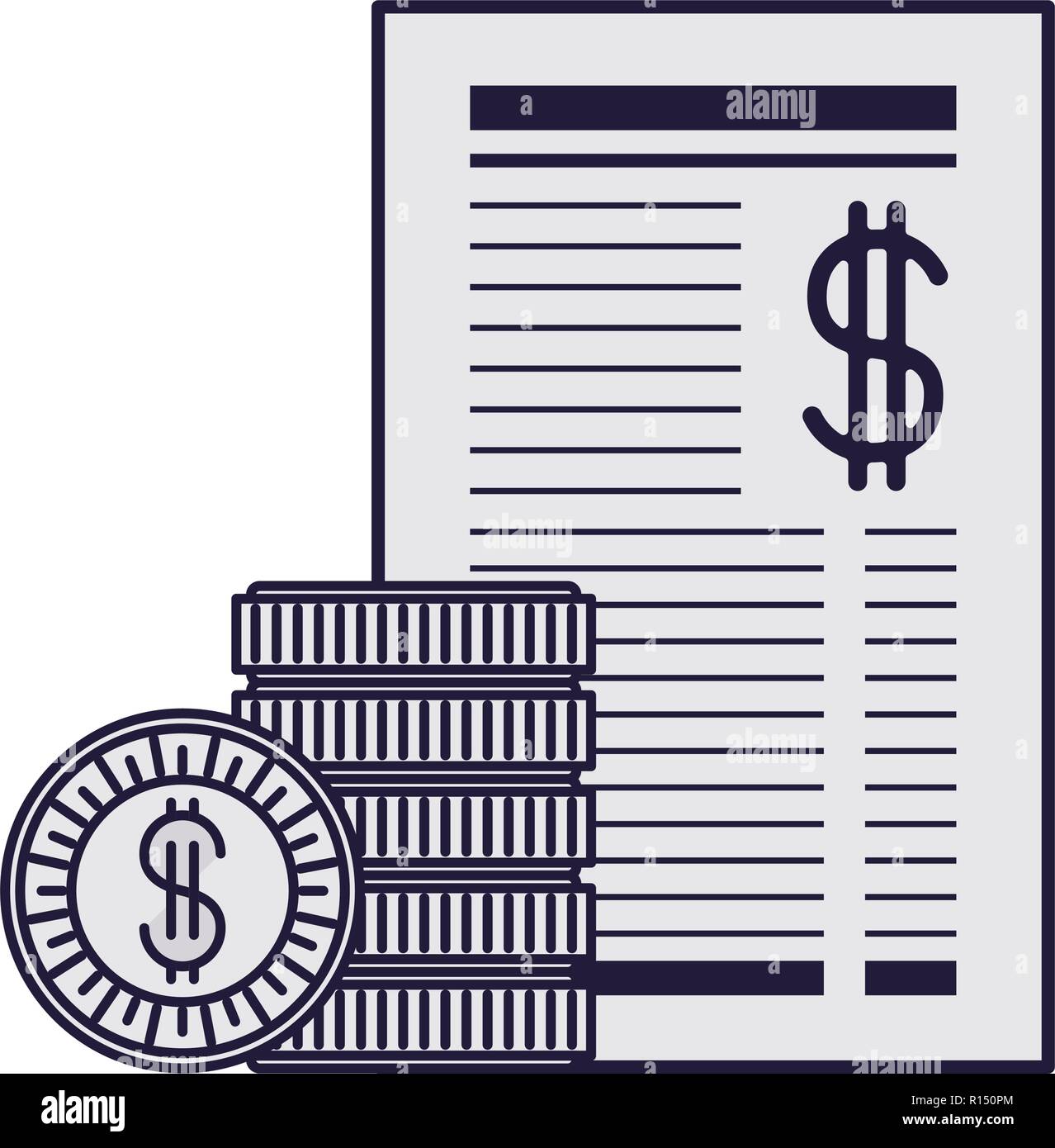 payment document with coins Stock Vector Image & Art - Alamy