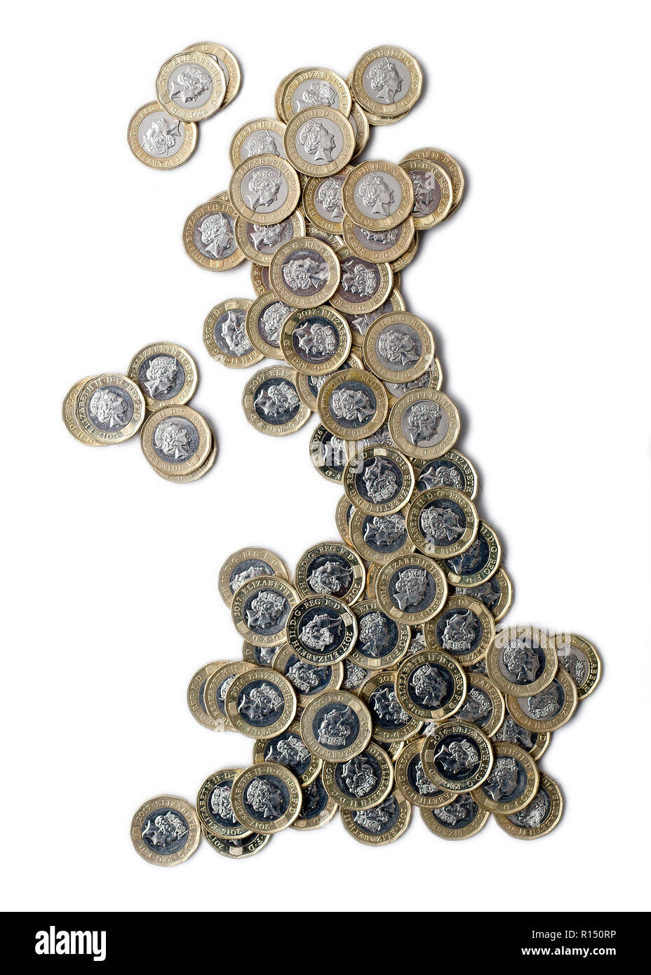 Britain map of coins Cut Out Stock Images & Pictures - Alamy