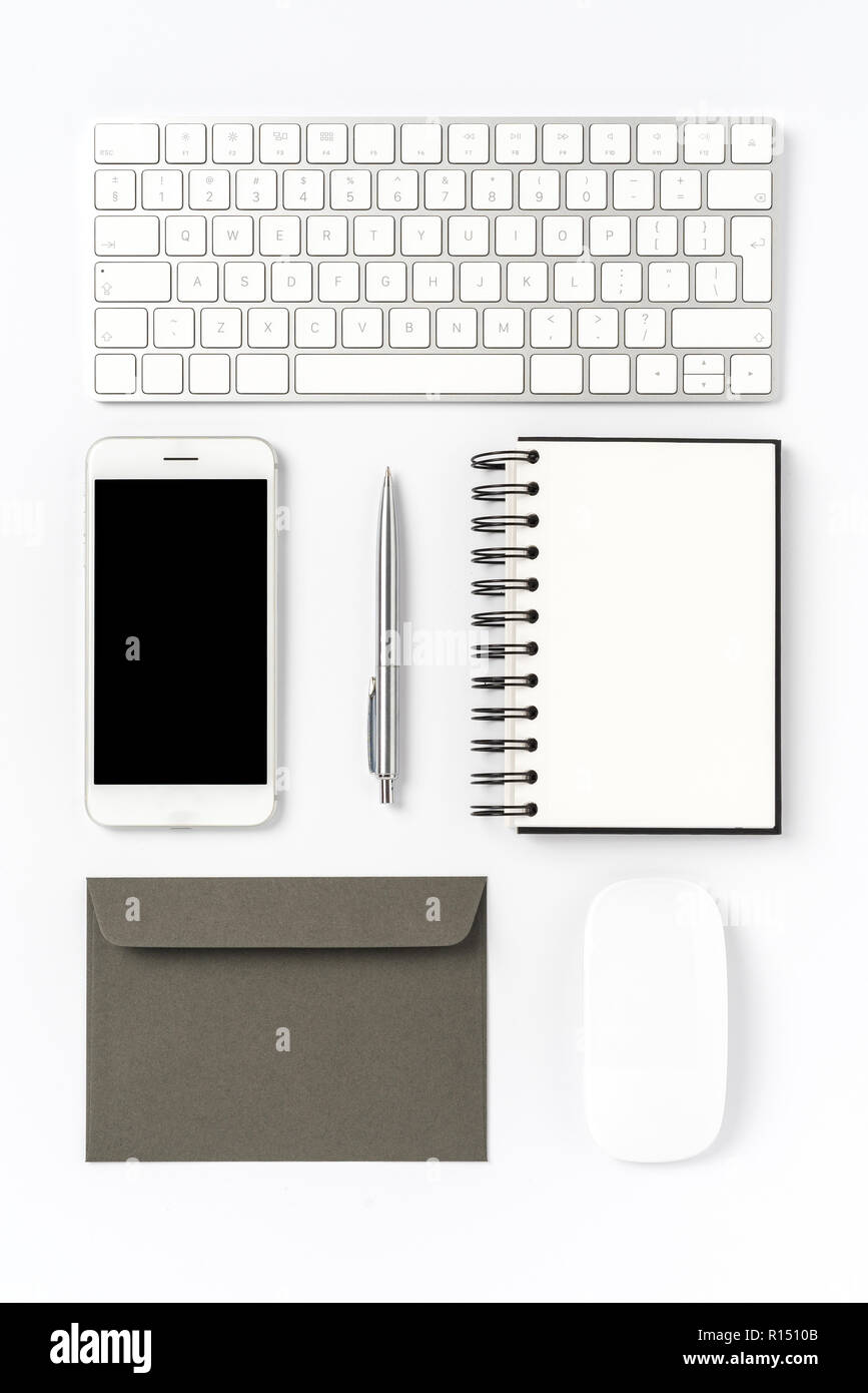 Keyboard mobile desktop accessories Cut Out Stock Images & Pictures - Alamy