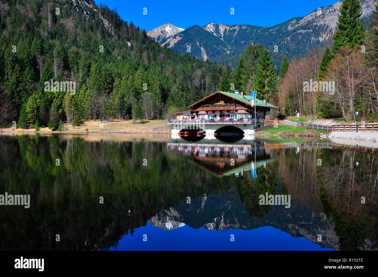 Bergsee, Gasthaus, Wandergebiet, Pflegersee, Bayern, Werdenfels ...