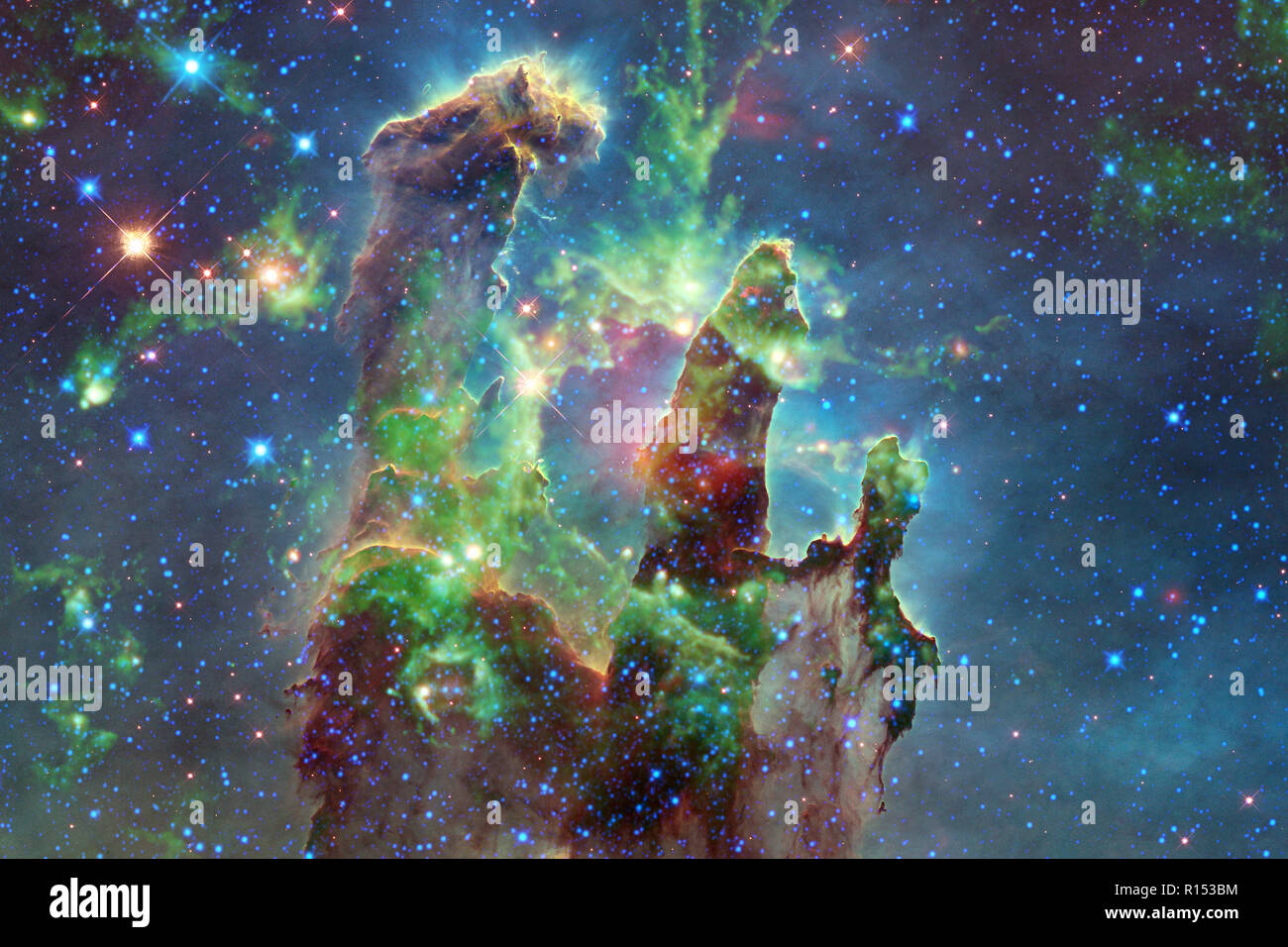 Universe scene with stars and galaxies in deep space showing the beauty ...