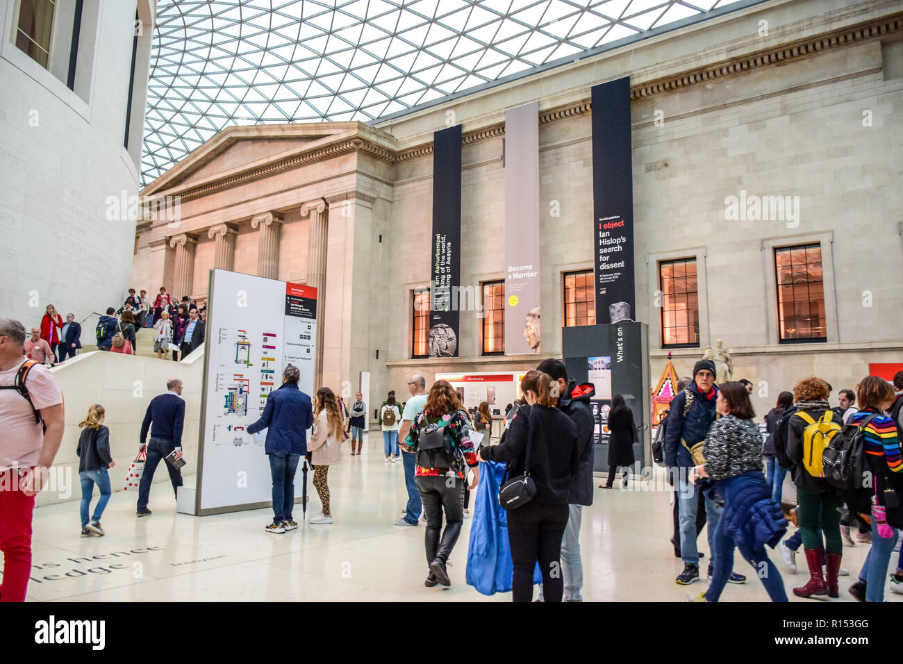 Tourist visiting the British Museum, a public institution dedicated to ...