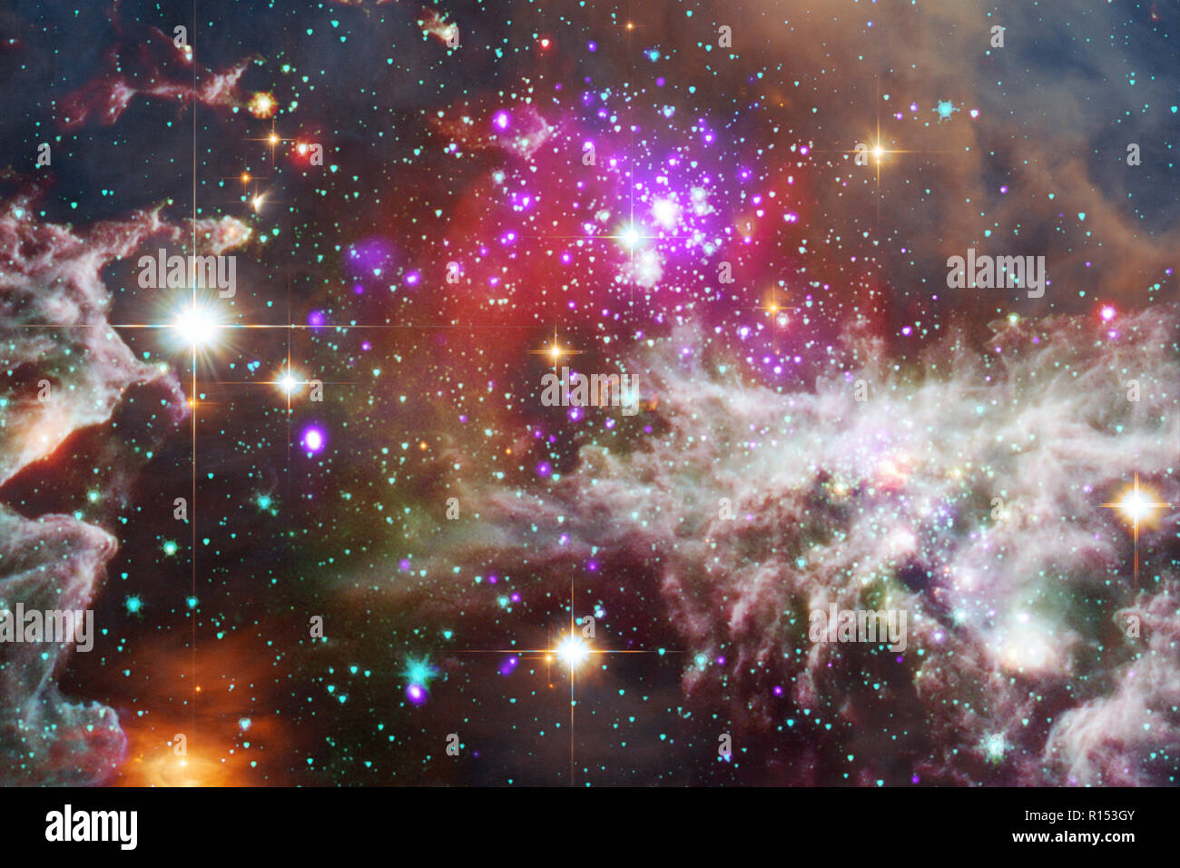 Nebula an interstellar cloud of star dust. Outer space image. Elements ...