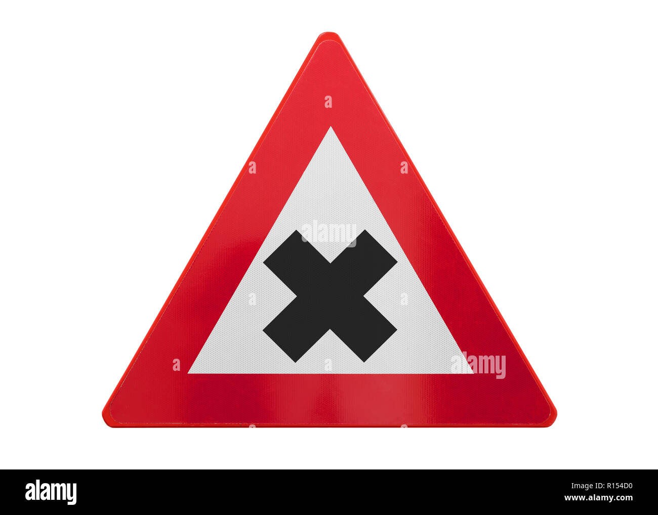 Traffic sign isolated - Dangerous crossing - On white Stock Photo - Alamy