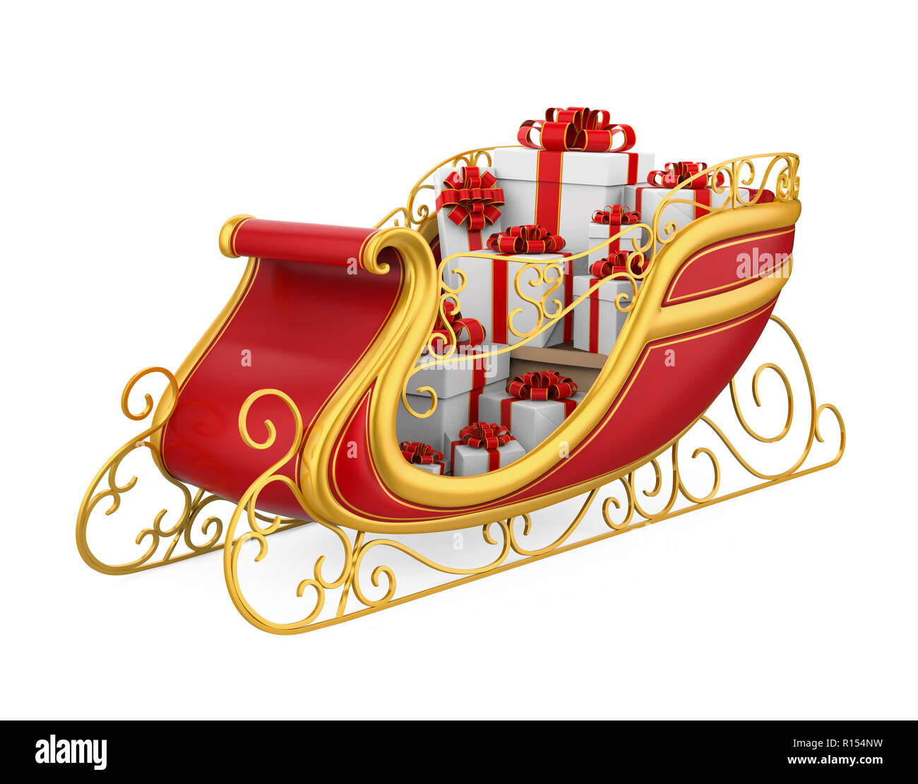 Christmas Sleigh Isolated Stock Photo - Alamy