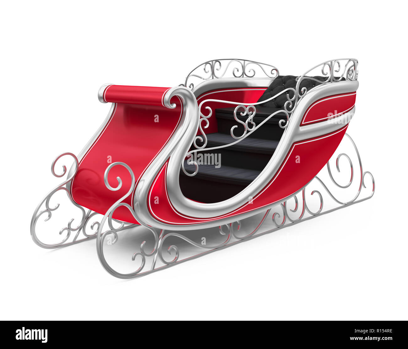 Sleigh christmas gift isolated present render sledge xmas hi-res stock ...