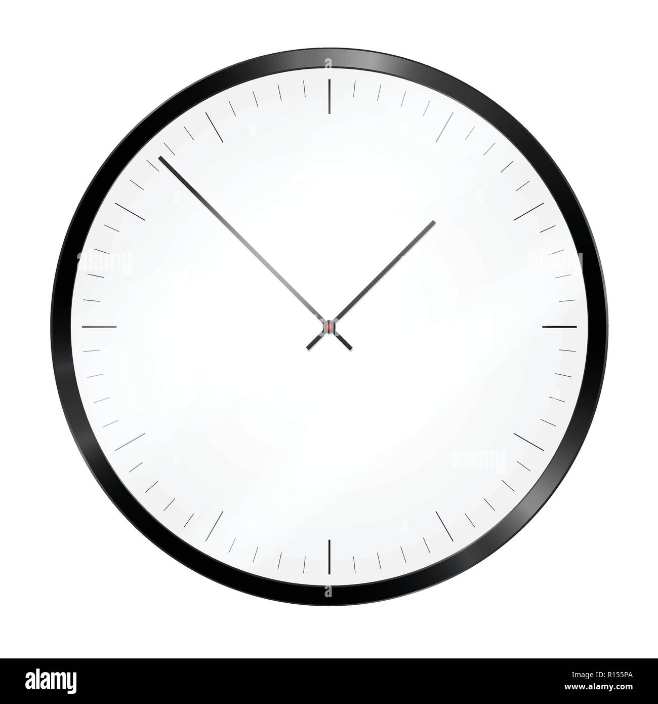 Realistic illustration of a black metallic wall clock or a wristwatch ...