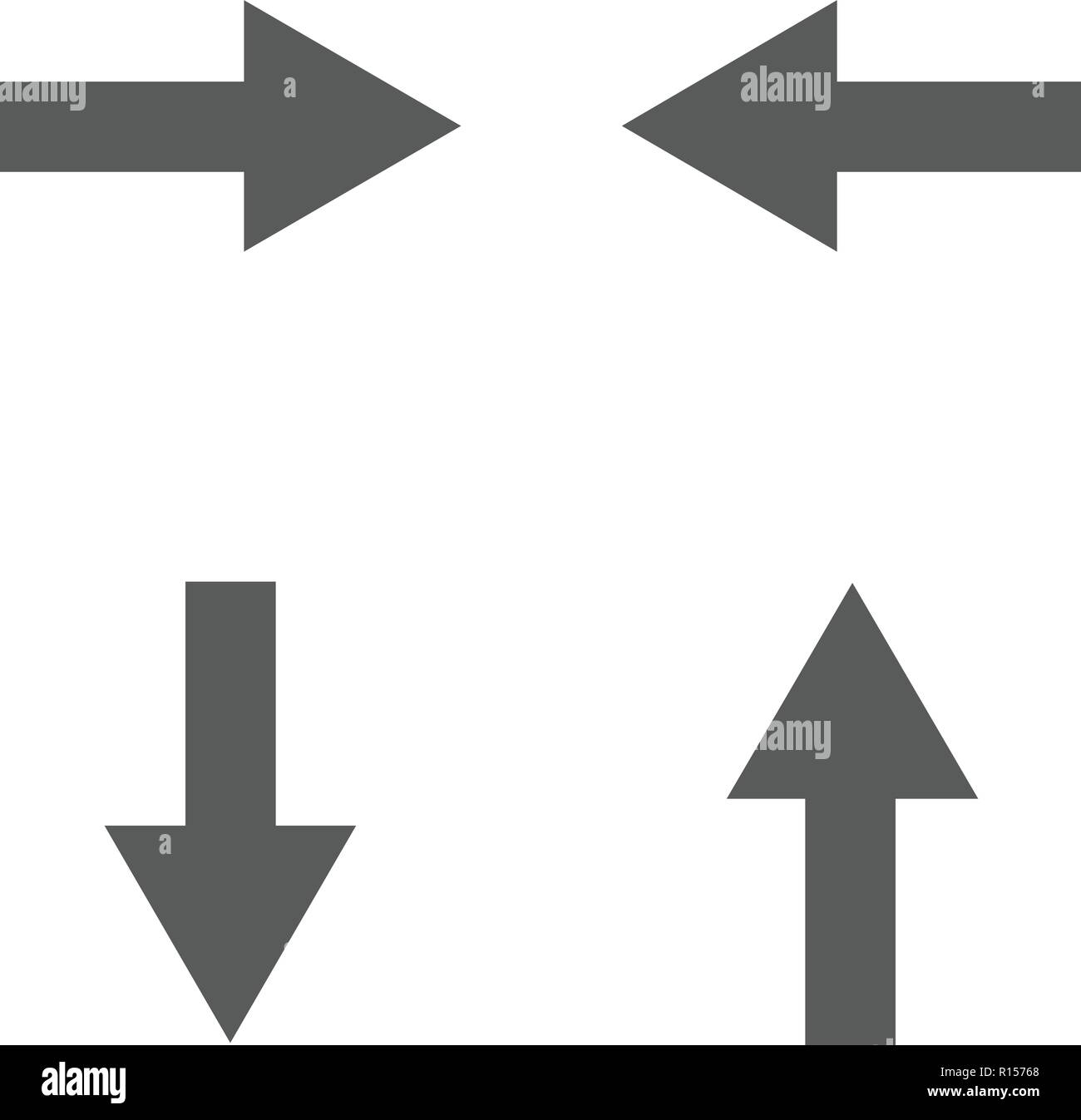 Arrow icon set in trendy simple style isolated on white background ...