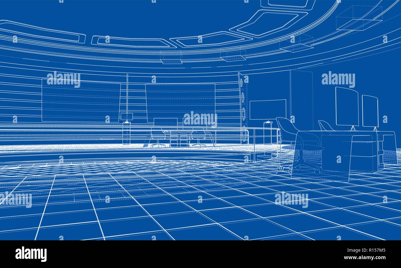 3D outline interior. Vector rendering of 3d Stock Vector Image & Art ...