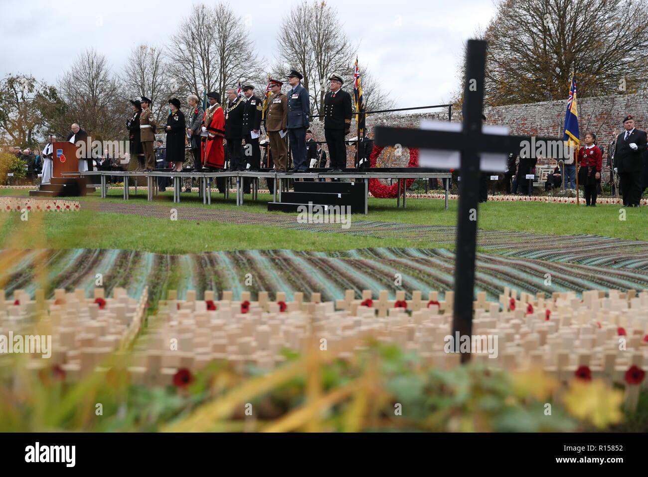 Members of the armed forces take part in the official opening of the ...