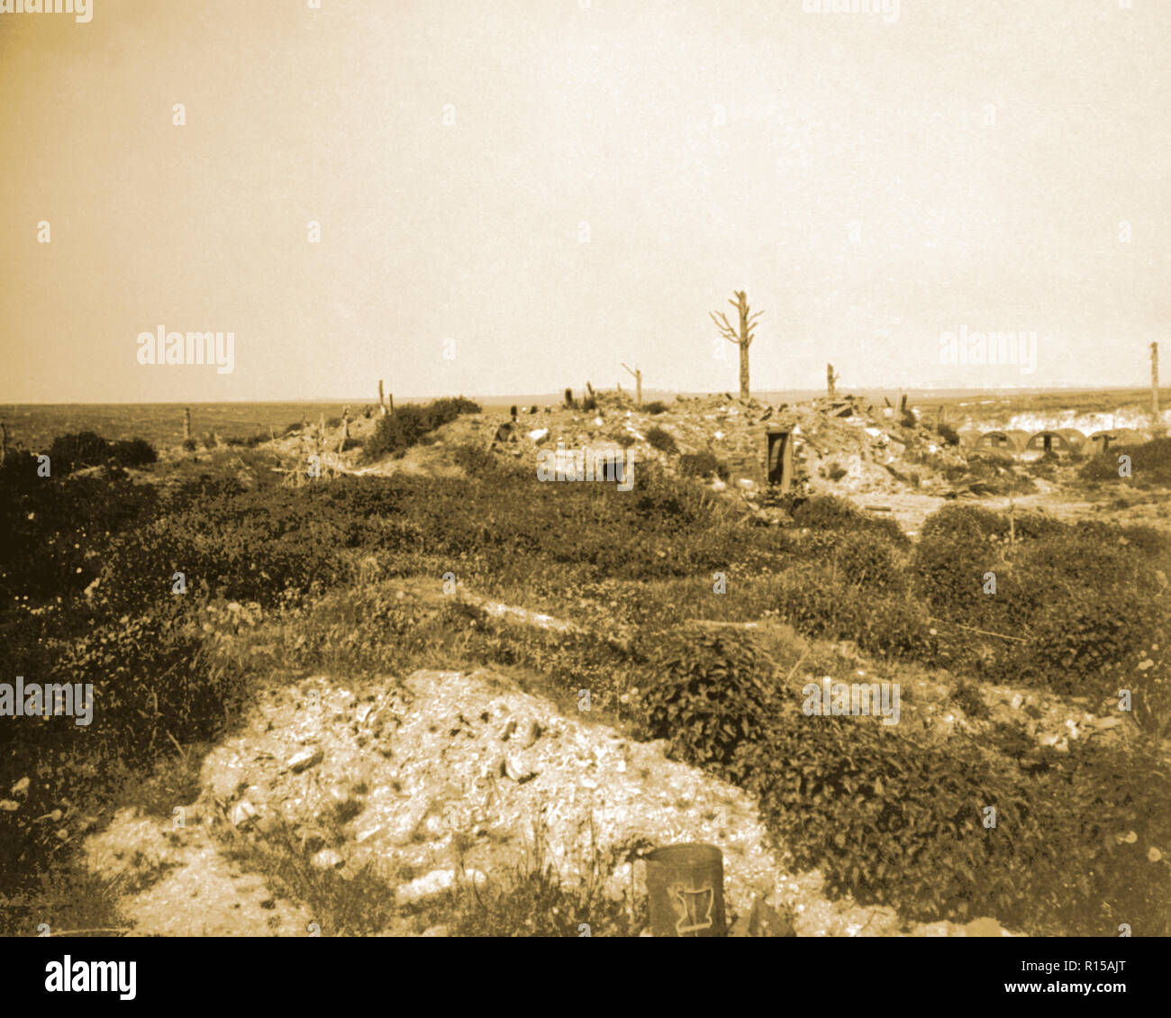 The battlefield at Courcelette, on the Somme, also known as the Red ...