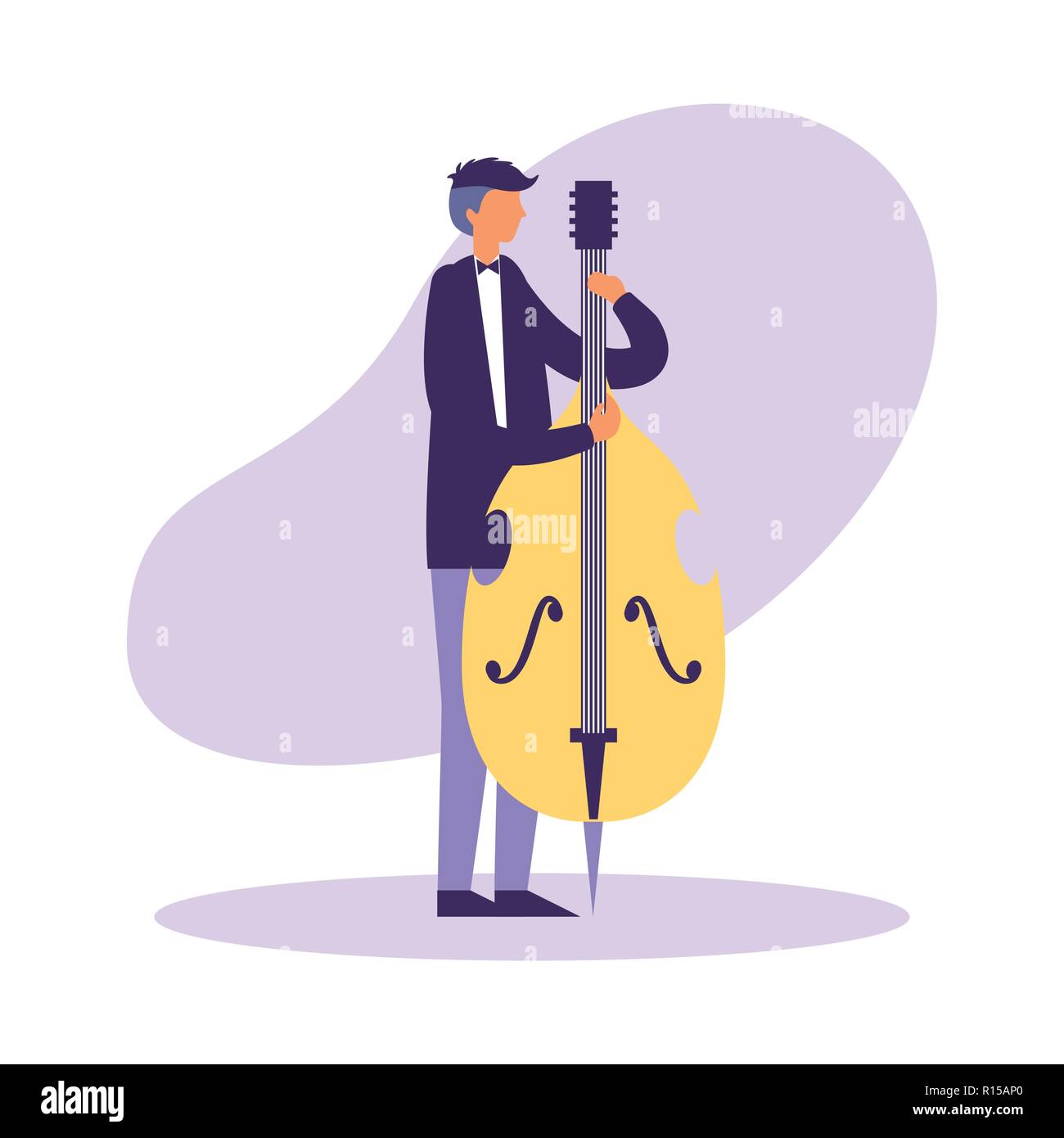 musician man playing cello instrument vector illustration Stock Vector ...