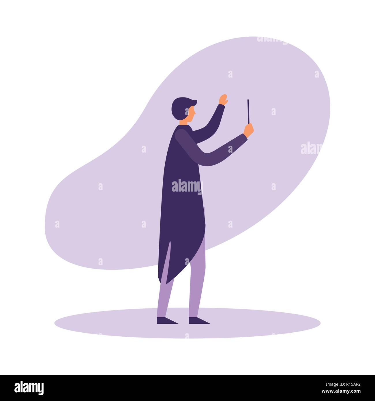 music conductor orchestra on white background vector illustration Stock ...