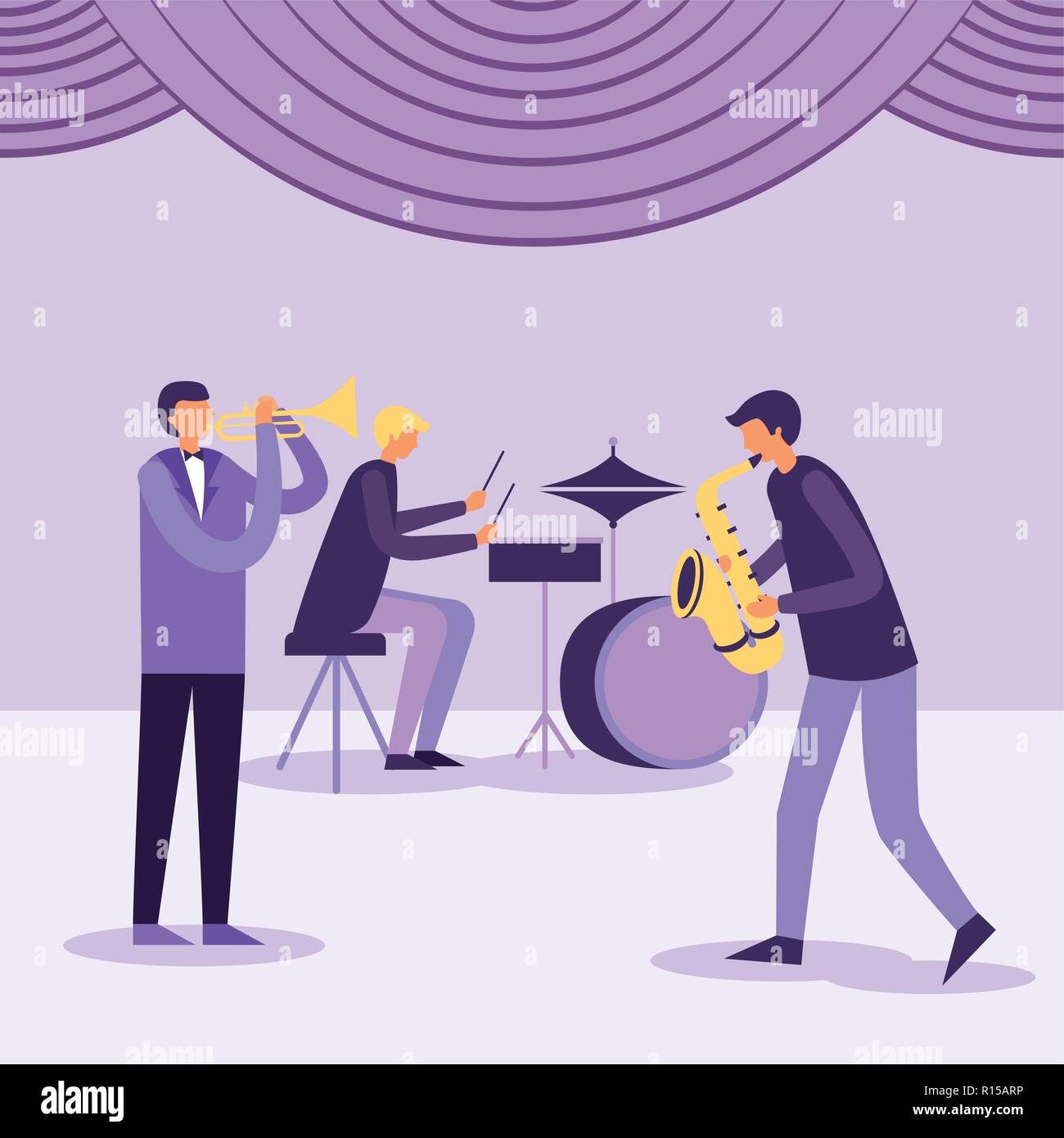 people playing music instrument presentations vector illustration Stock ...