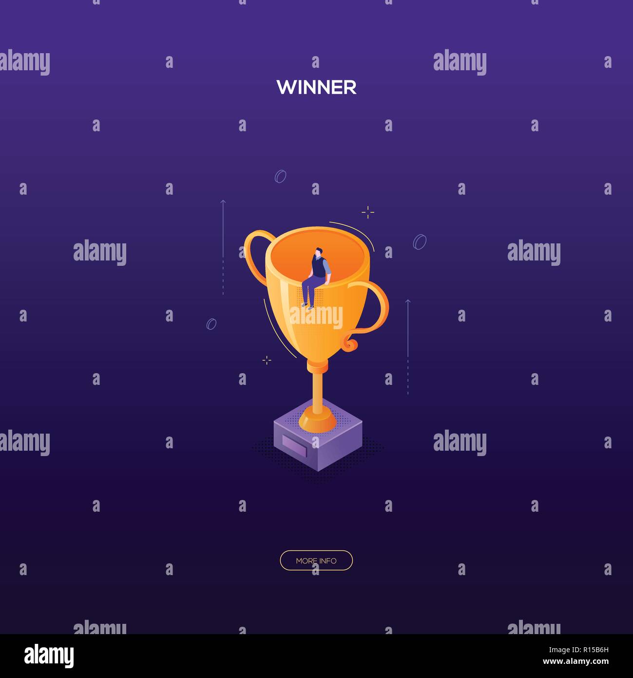 Winner concept - modern isometric vector web banner Stock Vector Image ...