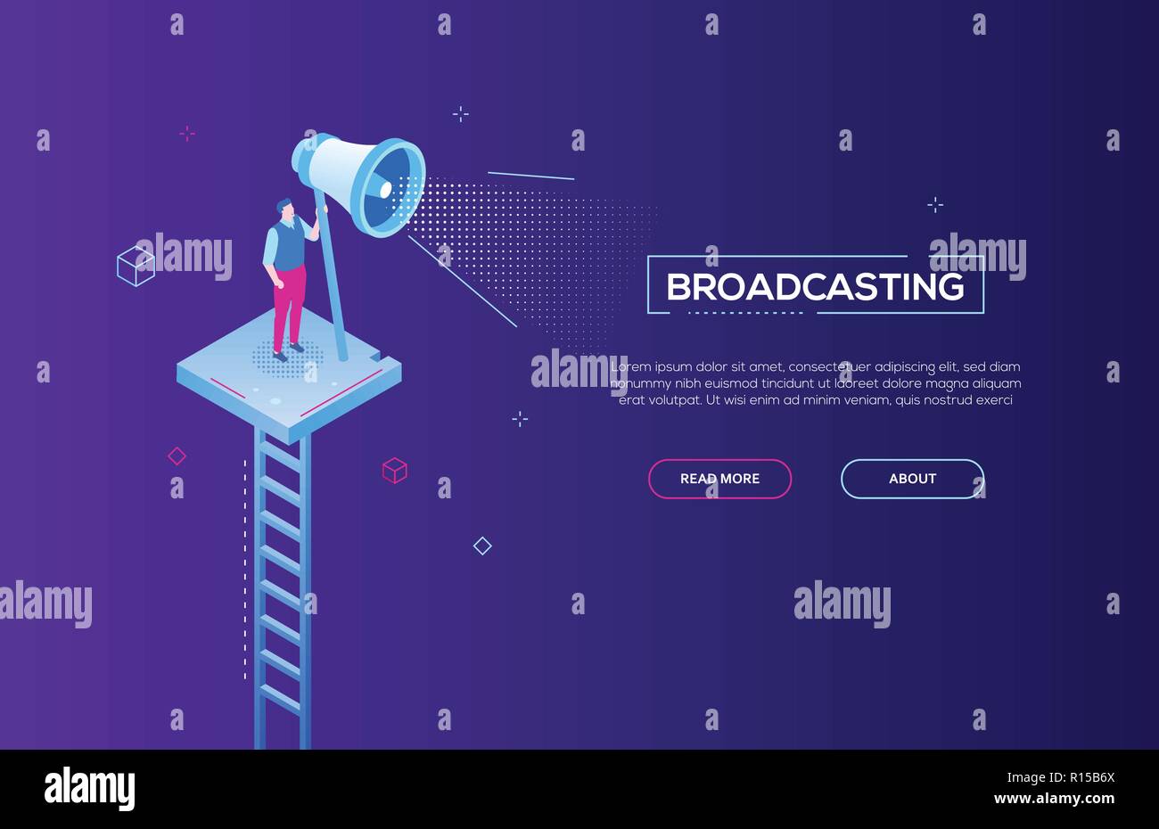 Broadcasting - modern isometric vector illustration, web banner Stock Vector Image & Art - Alamy