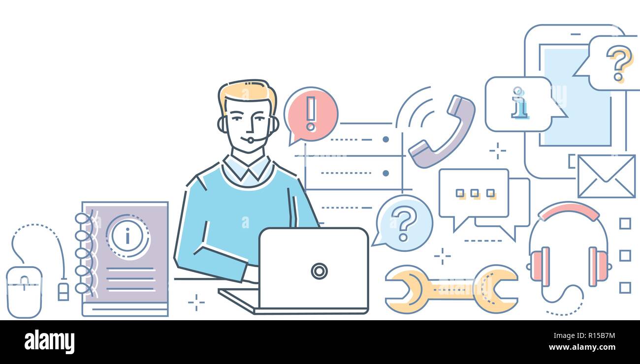 Customer support specialist background Stock Vector Images - Alamy