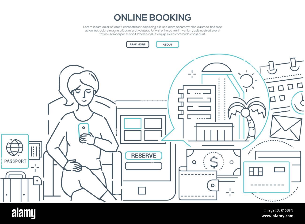 Booking girl Stock Vector Images - Alamy