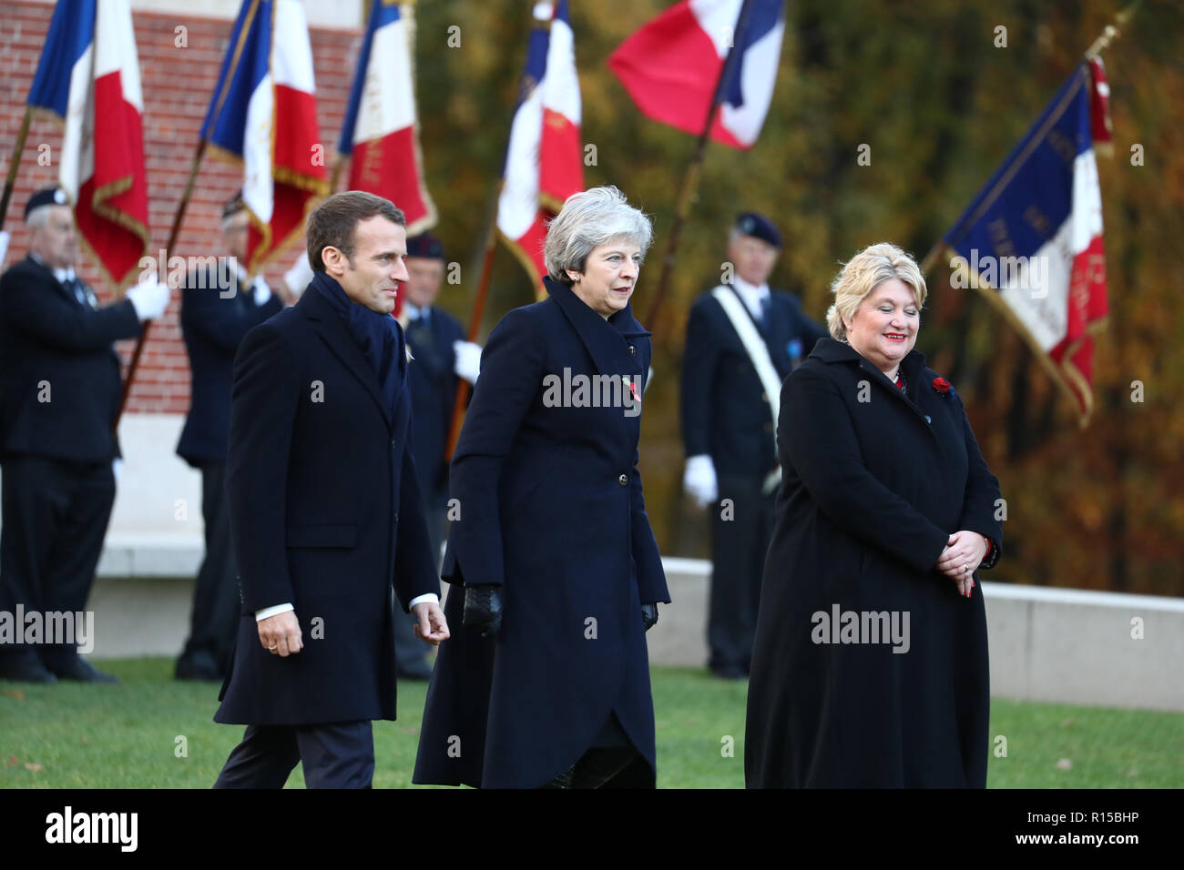 Prime Minister Theresa May, French President Emmanuel Macron and ...