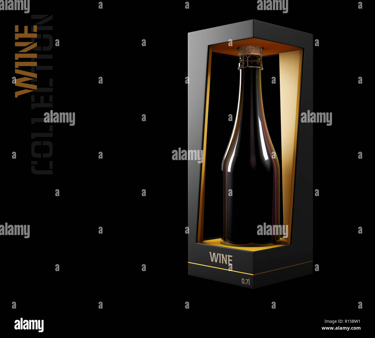 3d Illustration of Wine Bottle Design and Packaging Stock Photo - Alamy